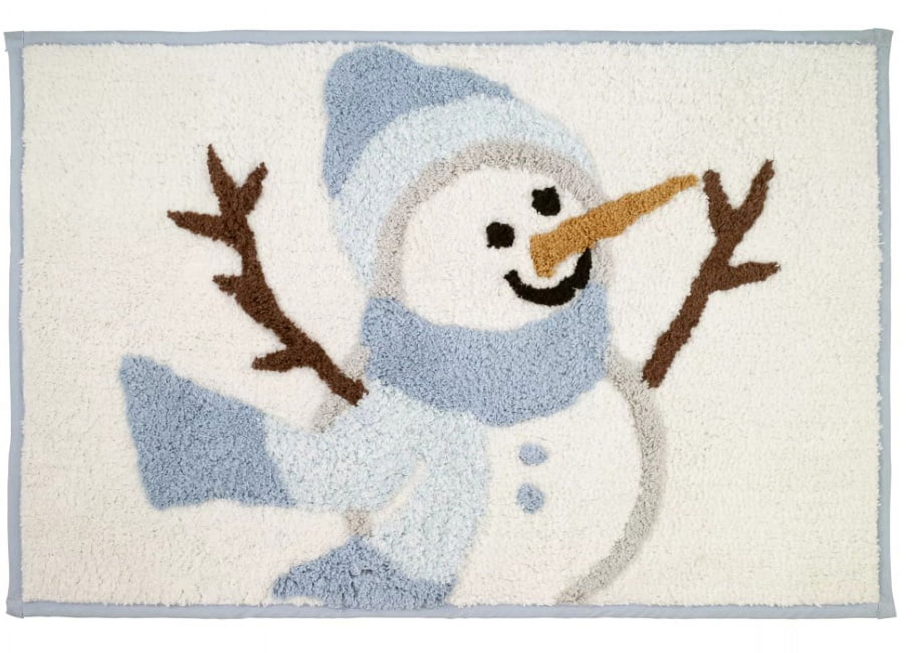 Avanti Snowman Blue Bathroom Rug, 18 x 28 inches, Winter Friends ...