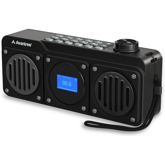Tabletop Portable Speaker With Anti-interference FM Radio, Wood Grain ...