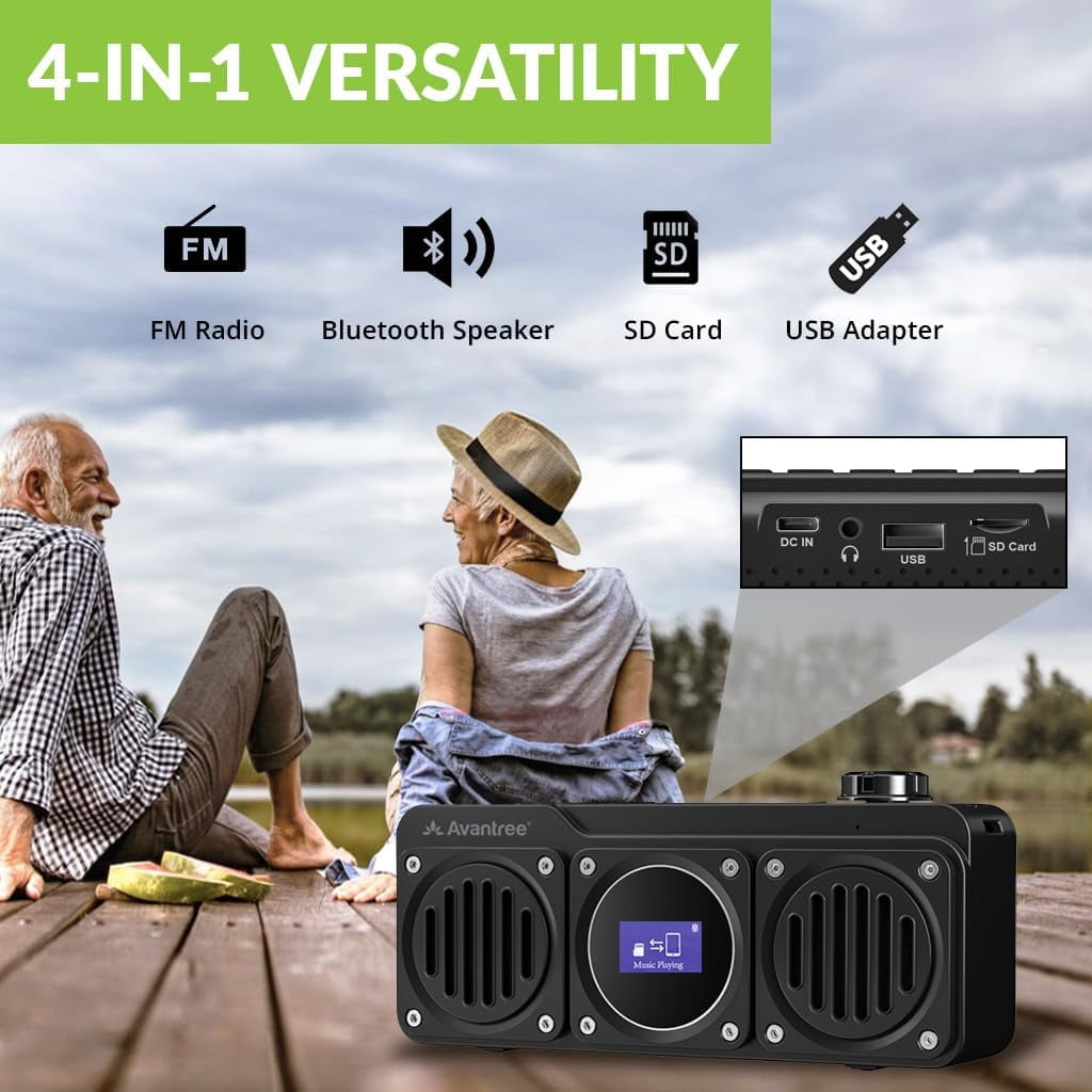 Avantree Boombyte - Portable Digital FM Radio with Bluetooth Speaker ...