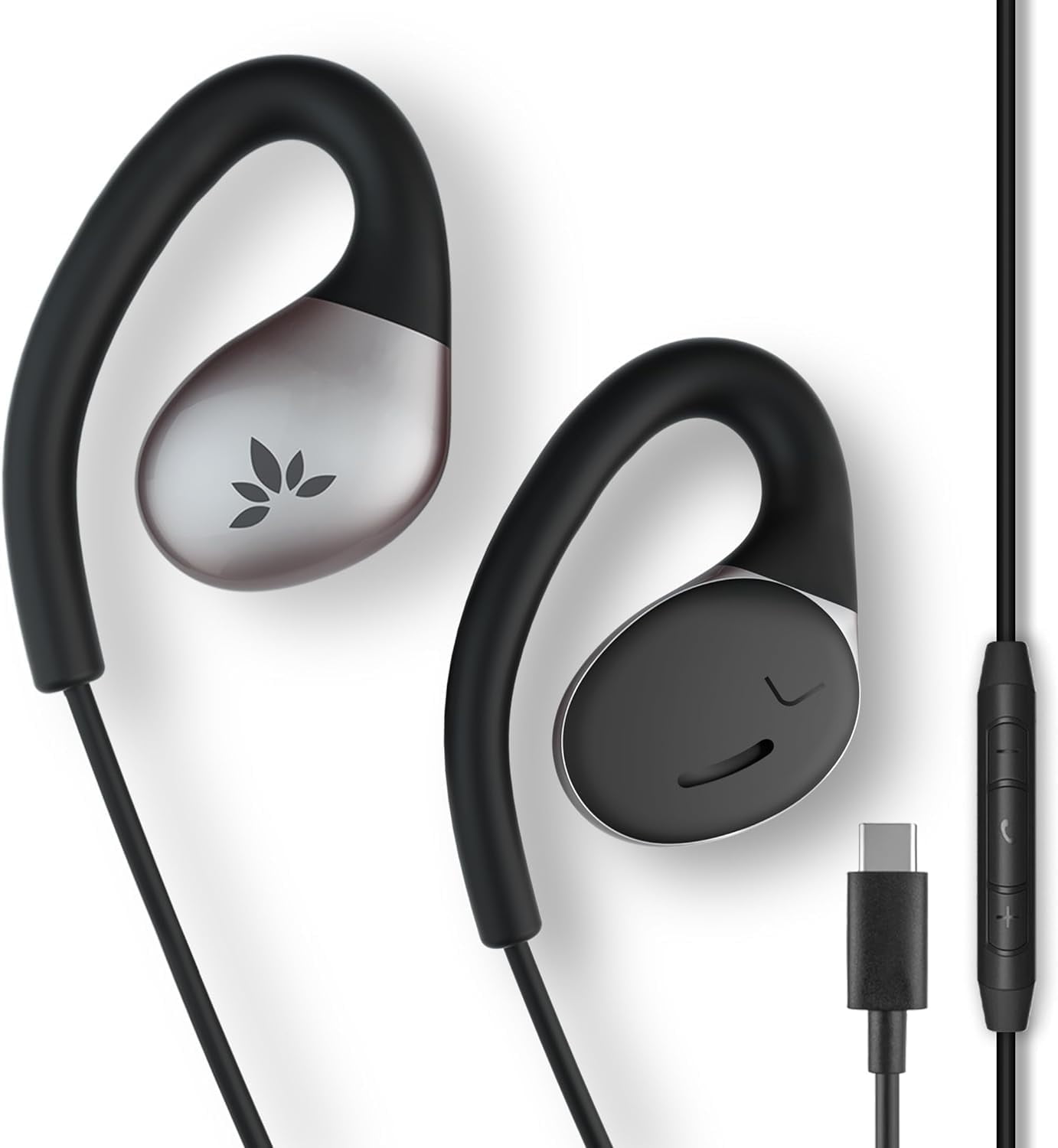 Avantree Resolve-C - USB C Wired Open-Ear Earbuds & Microphone with in ...