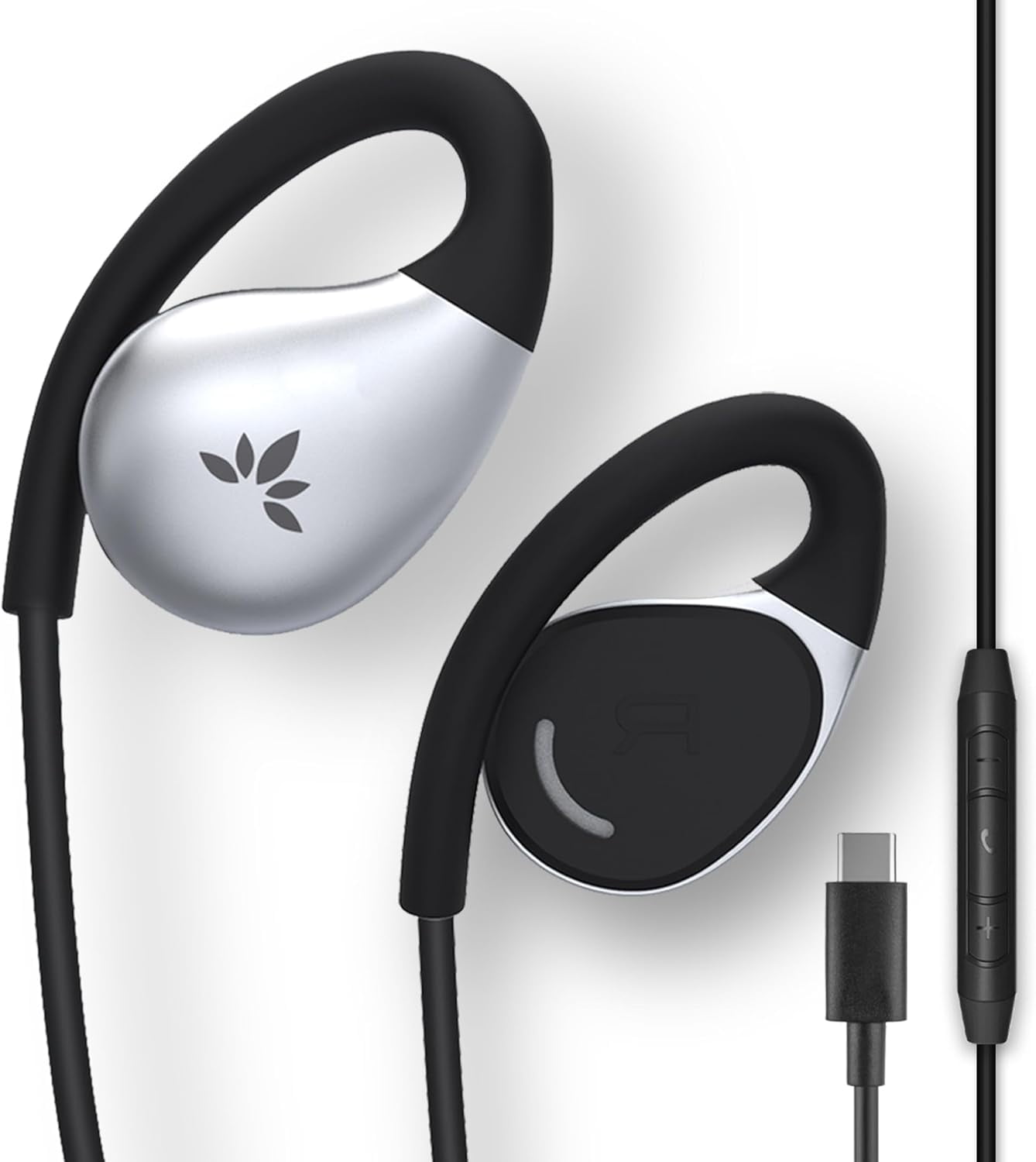 Avantree Resolve (Large) – USB-C Wired Open-Ear Earbuds w/Mic & Over ...