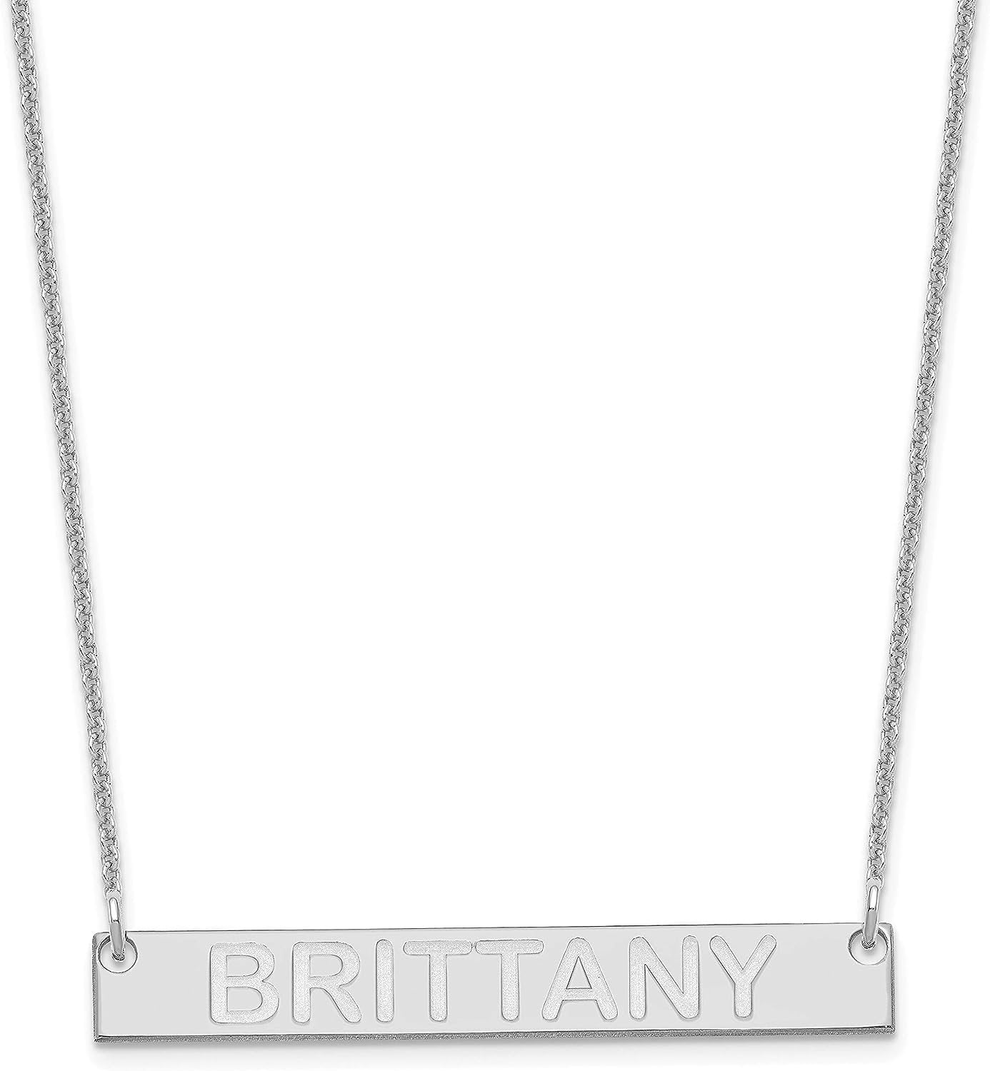 Avariah 14K White Gold Medium Polished Capitalized Arial Rounded Bar ...