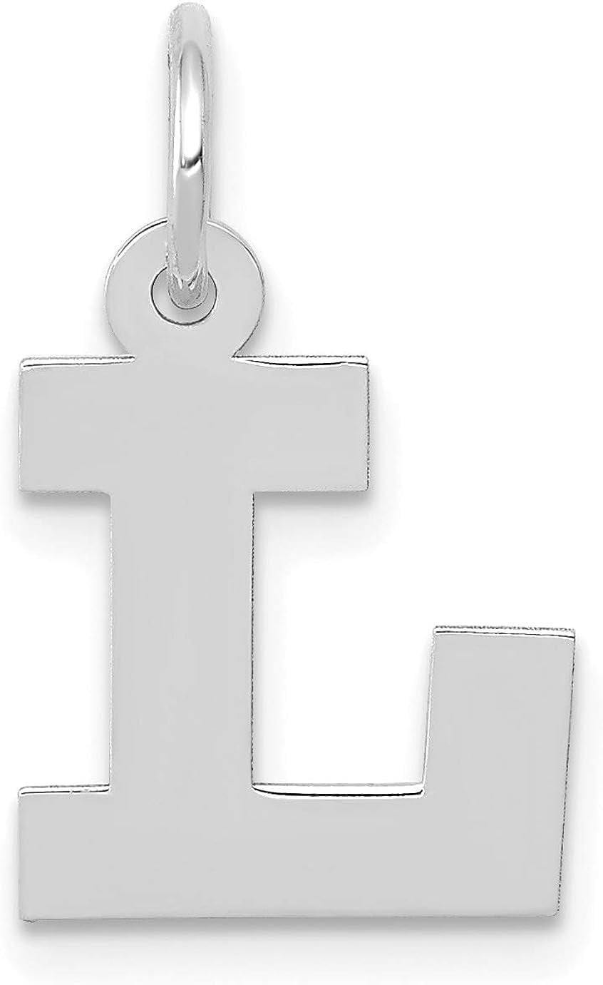 Avariah 14KW White Gold Small Block Letter L Initial Charm - Walmart.com