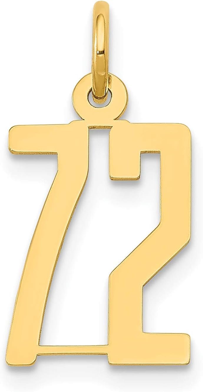 Avariah 14k Yellow Gold Small Elongated Number 72 Charm - Walmart.com