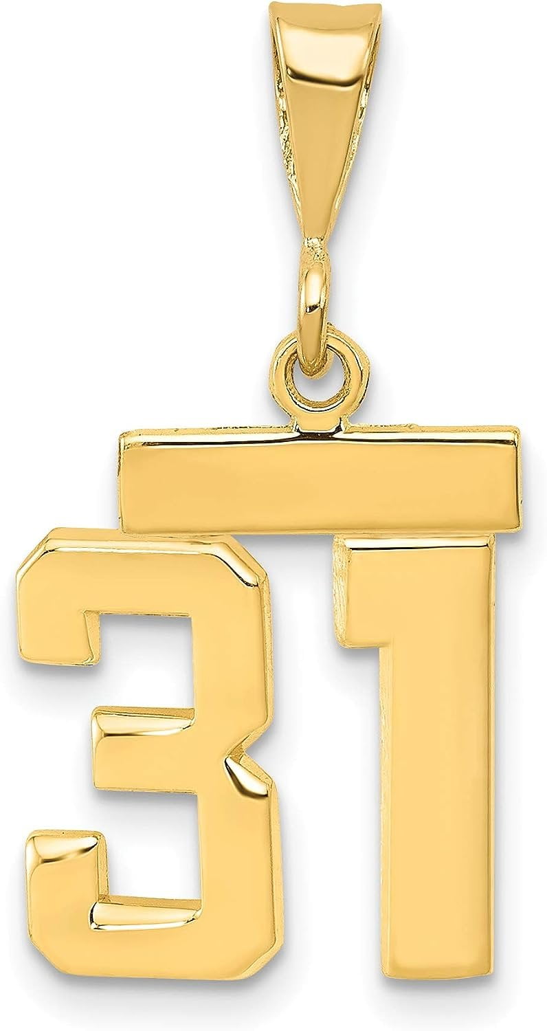 Avariah 14k Yellow Gold Small Polished Number 31 Charm - 1.6gm ...