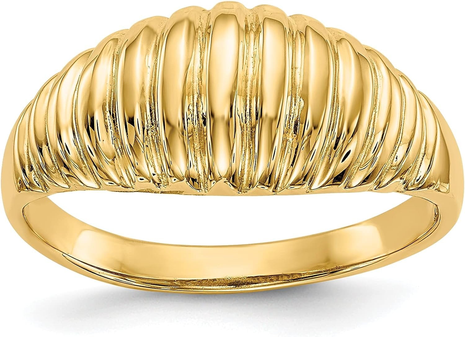 Avariah Diamonds 10k Yellow Gold High Polished Ribbed Dome Ring - Ring ...