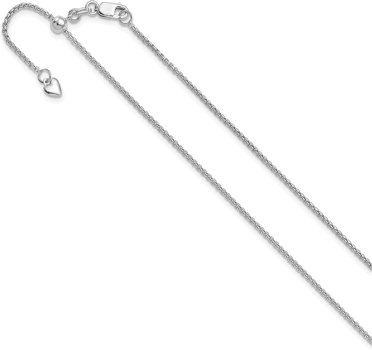 Avariah Diamonds 14K White Gold Adjustable 1.6mm Round Box Chain - 22 ...