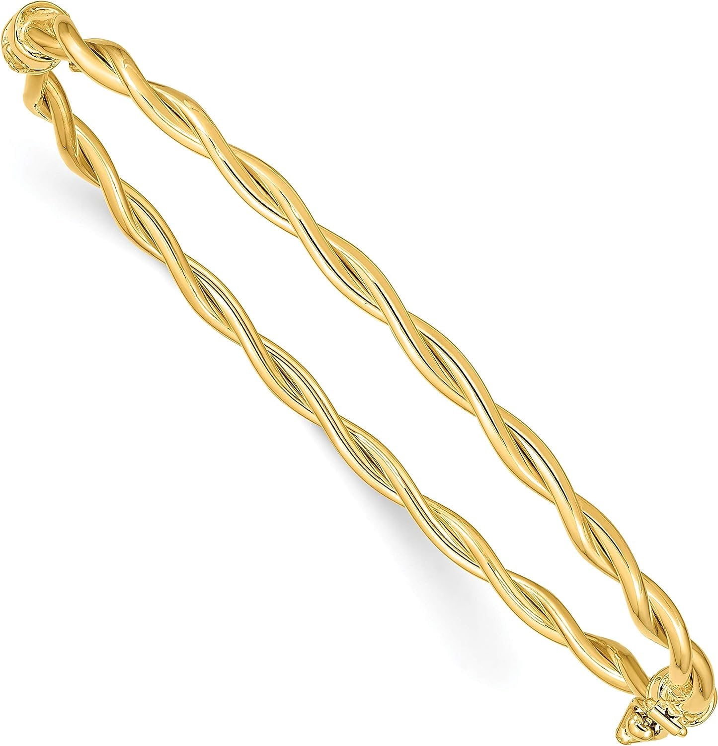 Avariah Diamonds 14K Yellow Gold Twisted Hinged Bangle - 7"- Made In ...