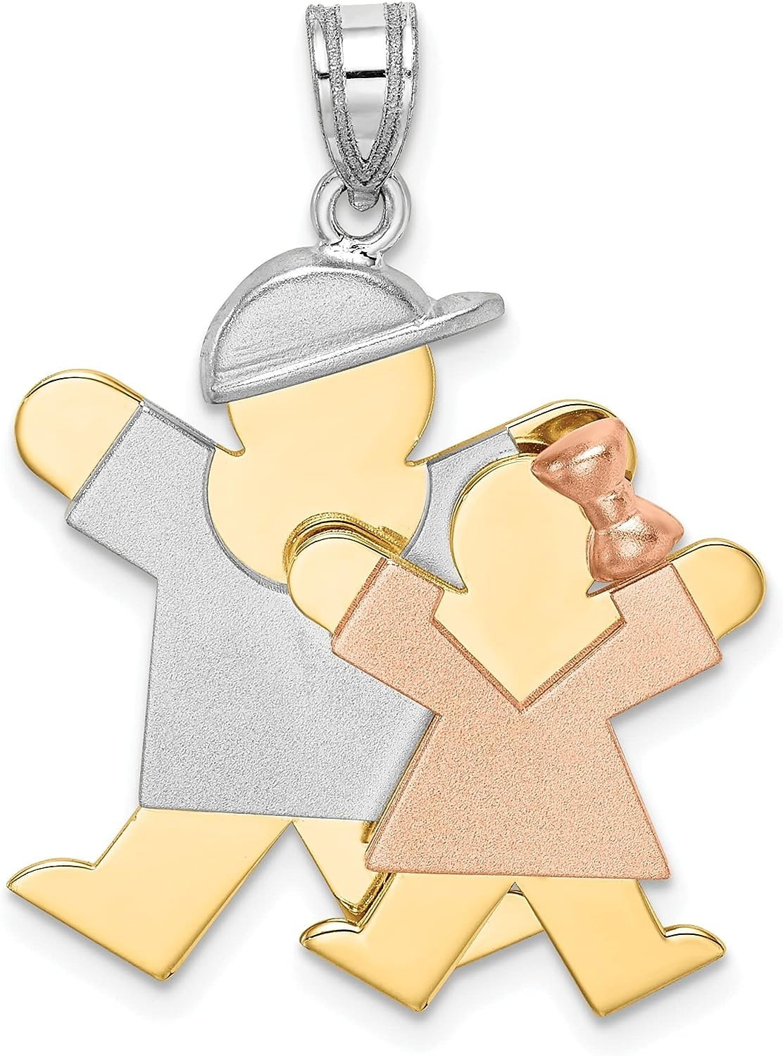 Avariah Diamonds Gold 14k Tri-Color Big Boy and Little Girl Engravable ...