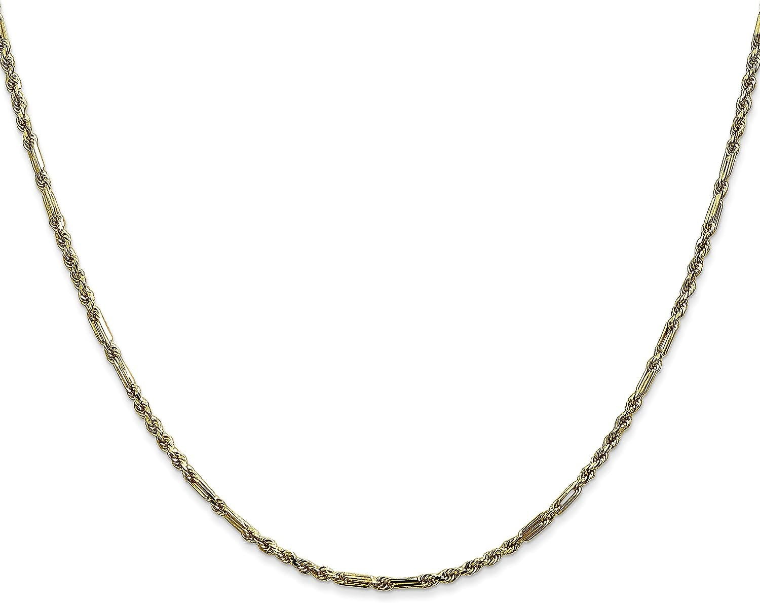 Avariah Solid 14K Yellow Gold 2mm Diamond-cut Milano Rope with Lobster ...