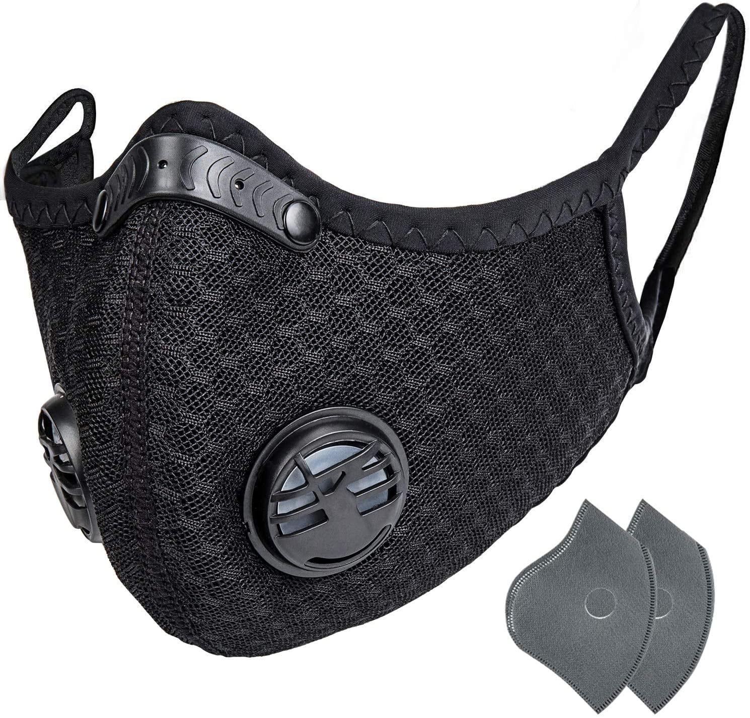 Unisex Reusable Dust Half Face Mask with 2 Carbon N99 Filters - Anti ...