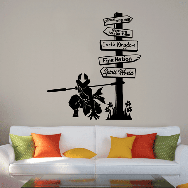 Avatar Air Bender Aang Silhouette Pathway Signage Northern Water Tribe ...