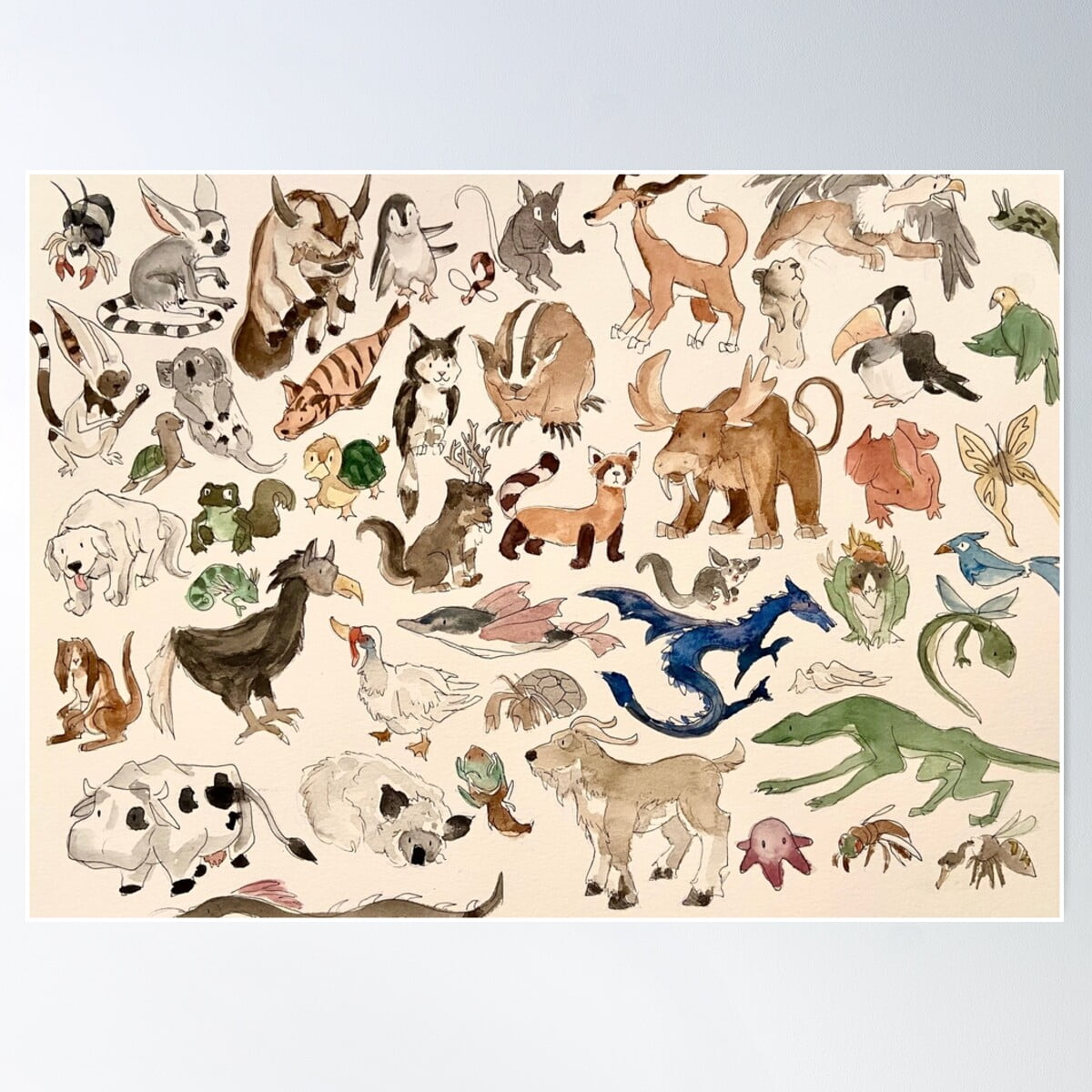 Avatar Animals Print In Watercolor, Avatar The Last Airbender Show ...