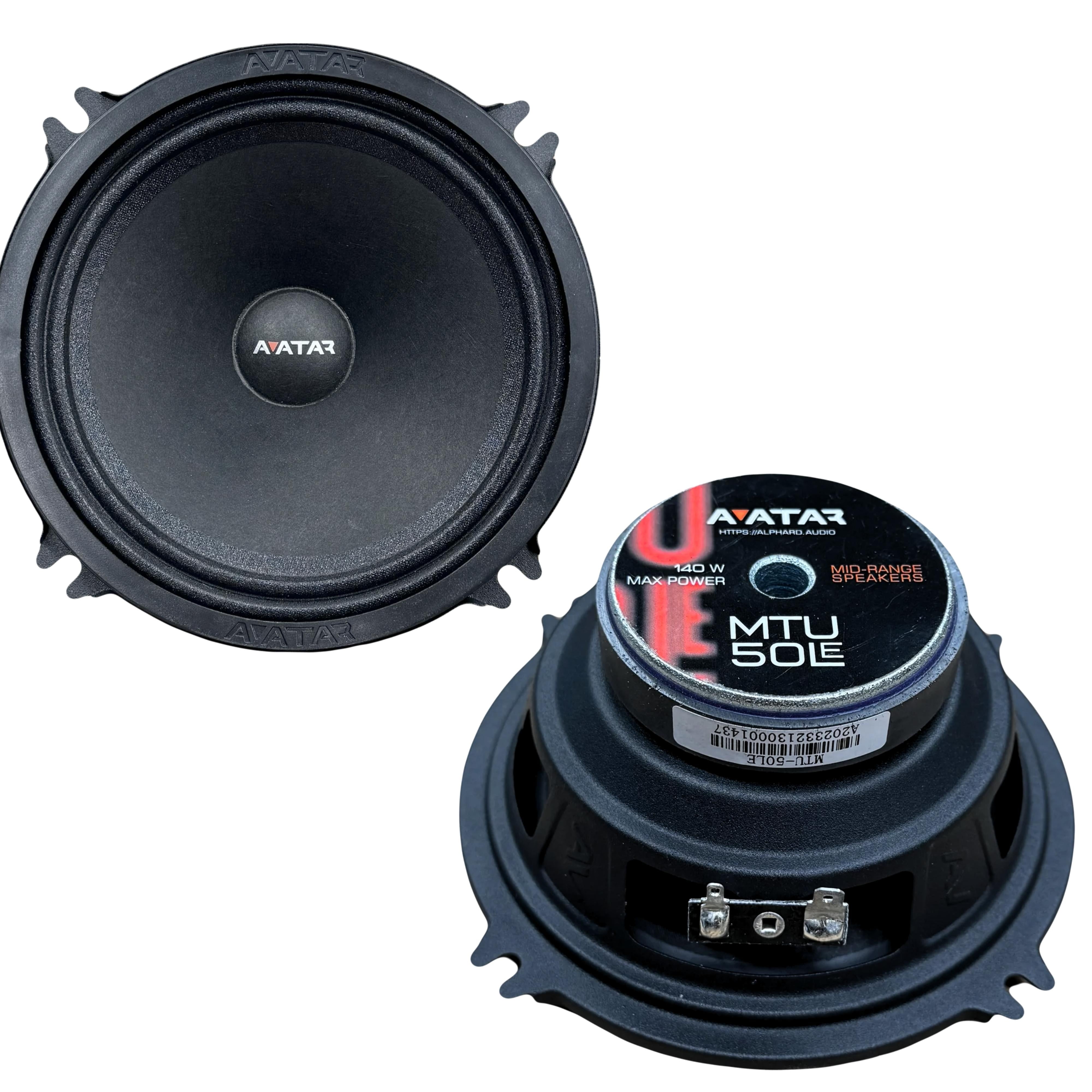 Avatar Car Audio 5.2" 4 Ohm 140W Peak/70W RMS Mid-Range Speakers Pair ...