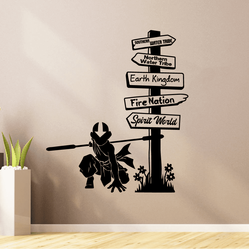 Avatar Fire Nation Kingdom Pathway Signage Cartoon Wall Sticker Art ...