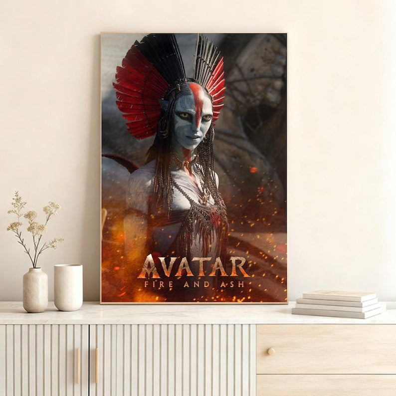 Avatar Fire and Ash Fantasy Movie Artwork, Na’vi Warrior Riding Ikran ...