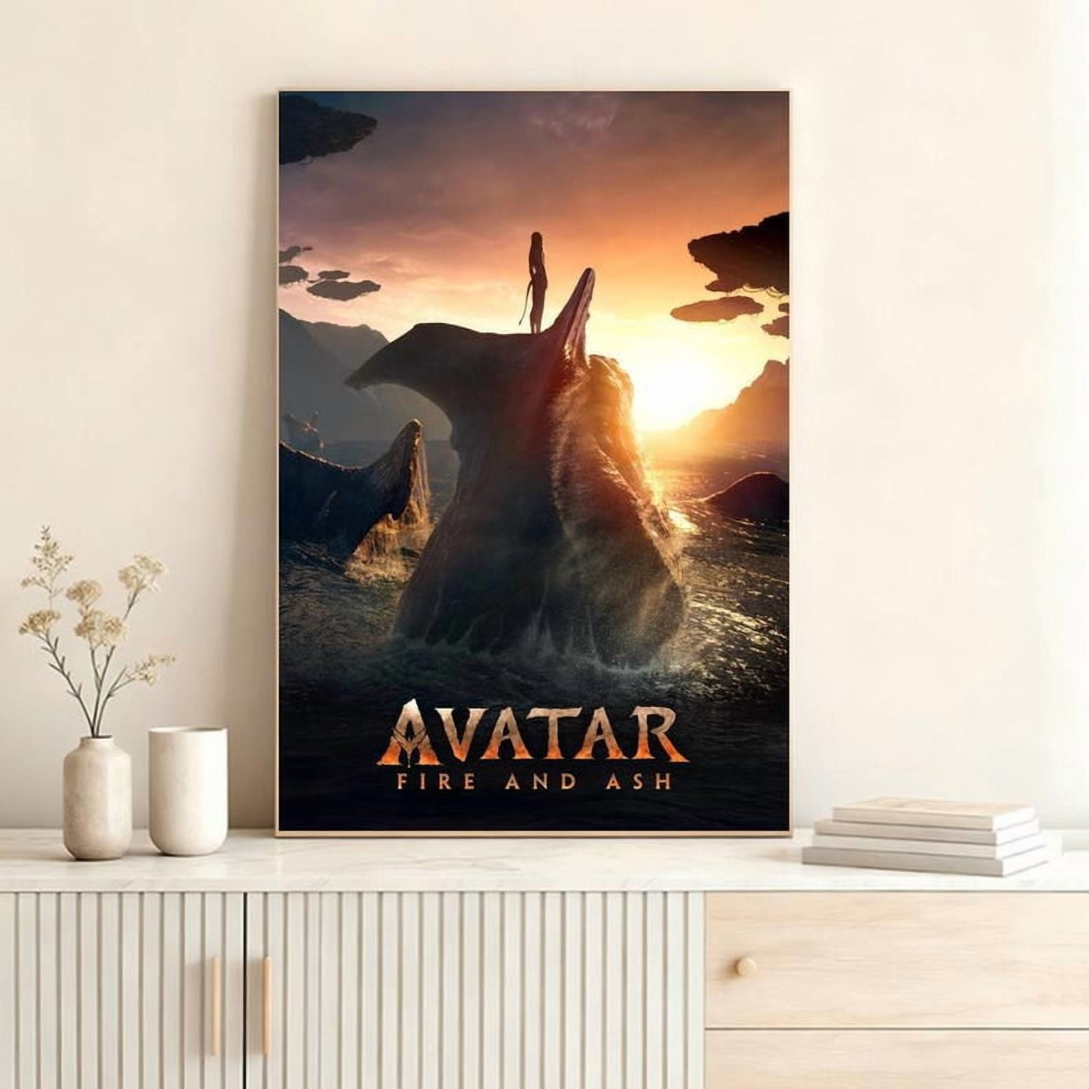 Avatar Fire and Ash Movie Poster, Epic Na’vi Warrior Dragon Ride Sci-Fi ...