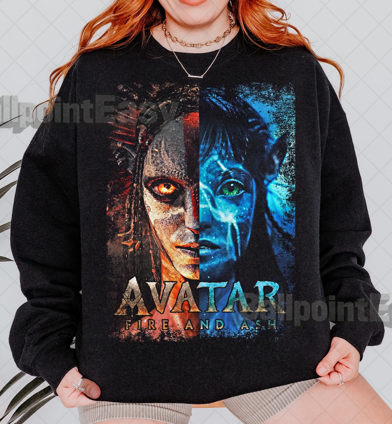 Avatar Fire and Ash Sweatshirt, 90's Retro Movie Fan Tee - Walmart.com