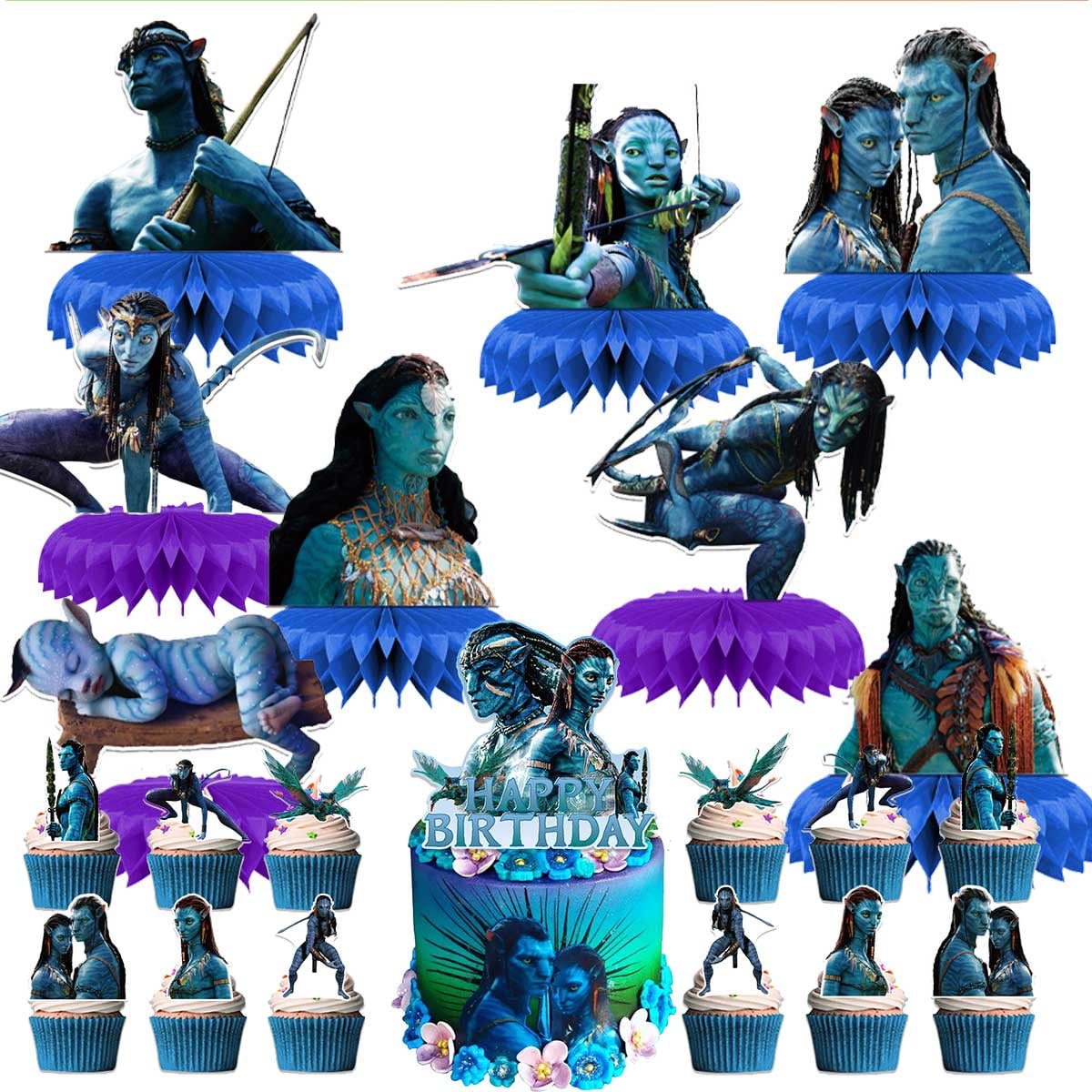 Avatar Movie Party Decor Supplies Honeycomb Centerpieces Table Toppers ...