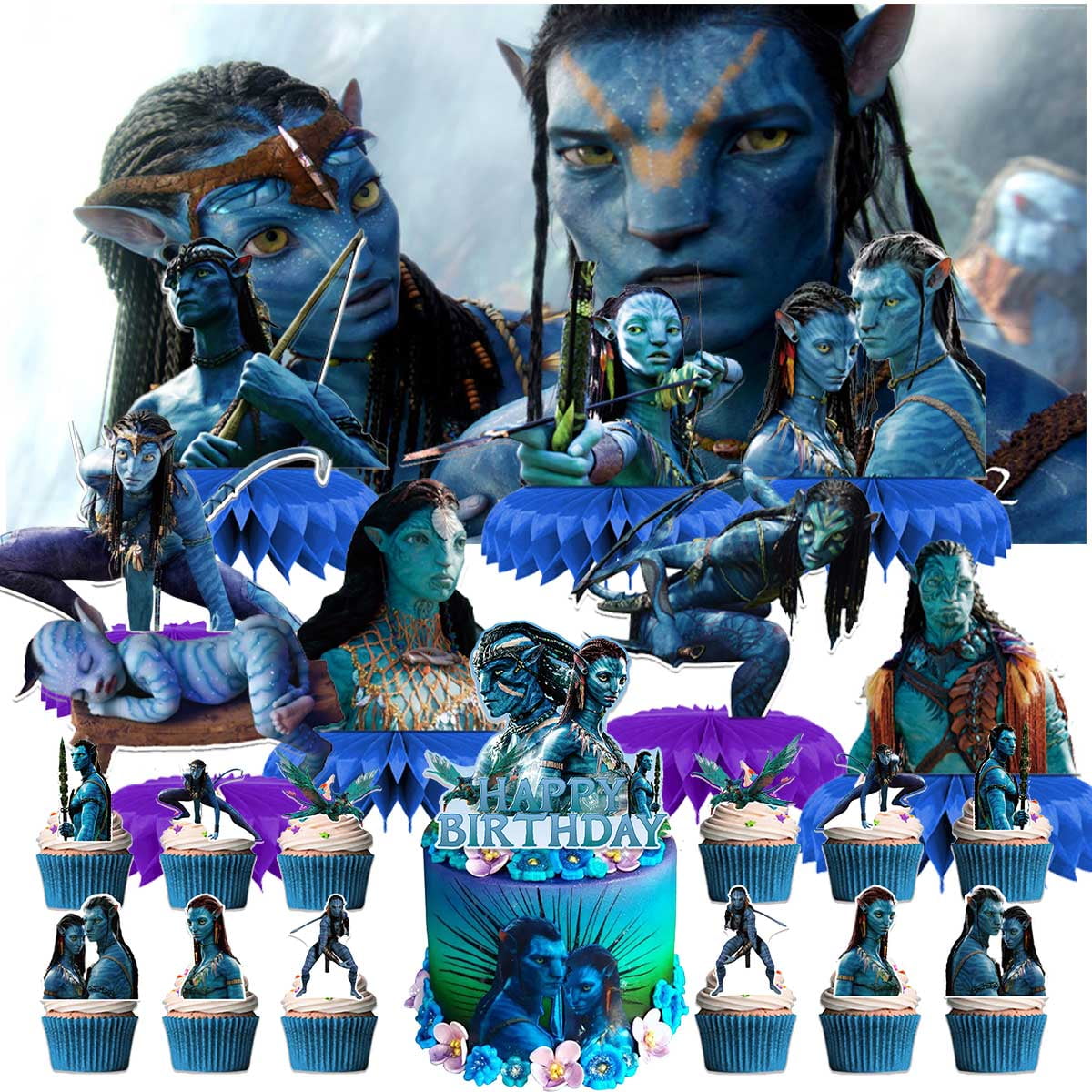 Avatar Movie Party Decorations Decor Supplies Honeycomb Centerpieces ...