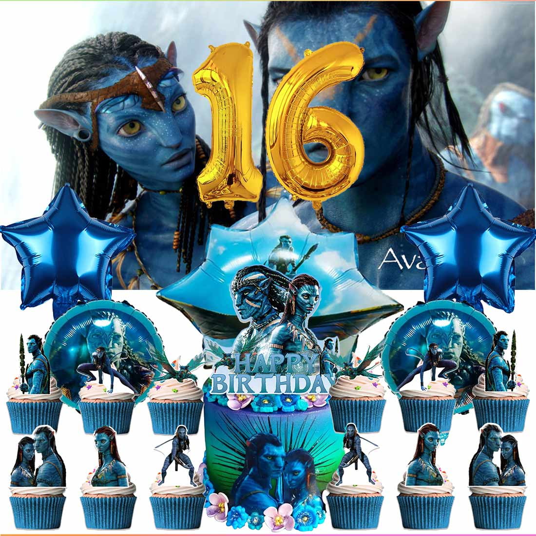 Avatar Movie Party Supplies Decor 16th Kit Balloons Birthday Cake ...
