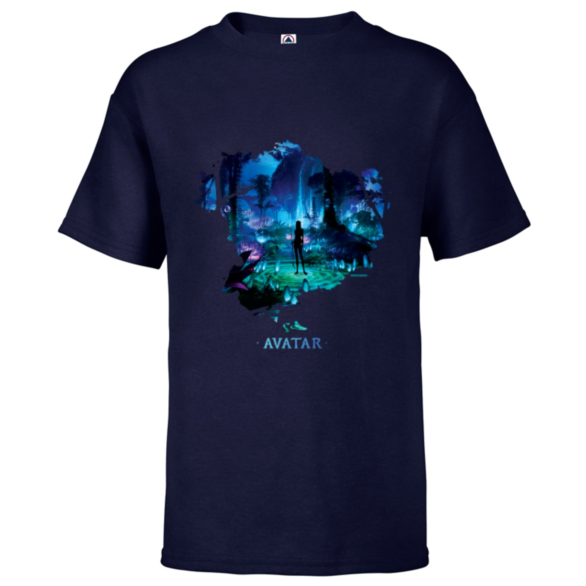 Avatar Na’vi in Pandora Jungle at Night with Logo - Short Sleeve T ...