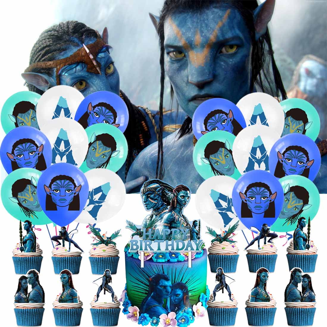 Avatar Party Supplies Decor The Way of Water Cake Topper Birthday ...