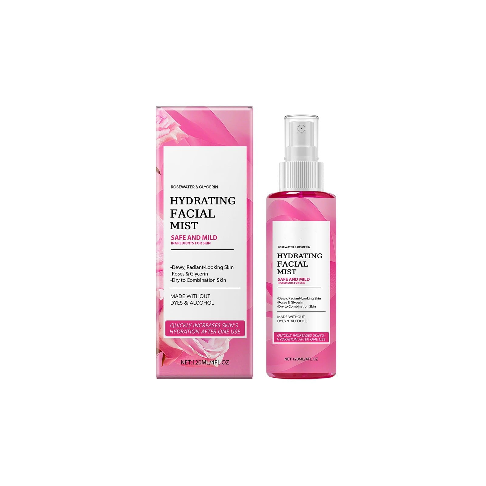 Rosewater & Glycerin with Atomizer: Pure Rose Water,Vortex-Magnetized ...