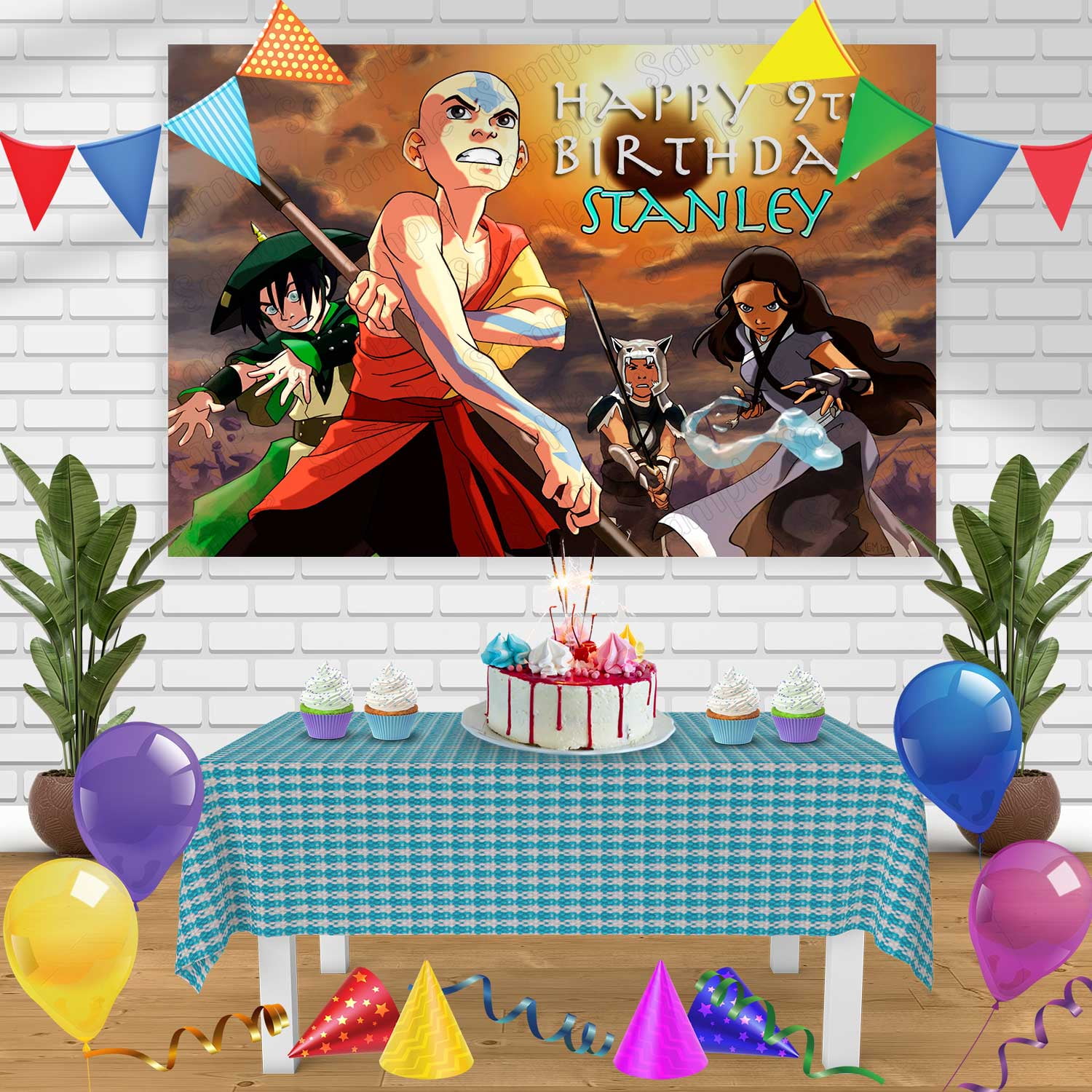 Avatar The Last Airbender 1 Birthday Banner Personalized Party Backdrop ...