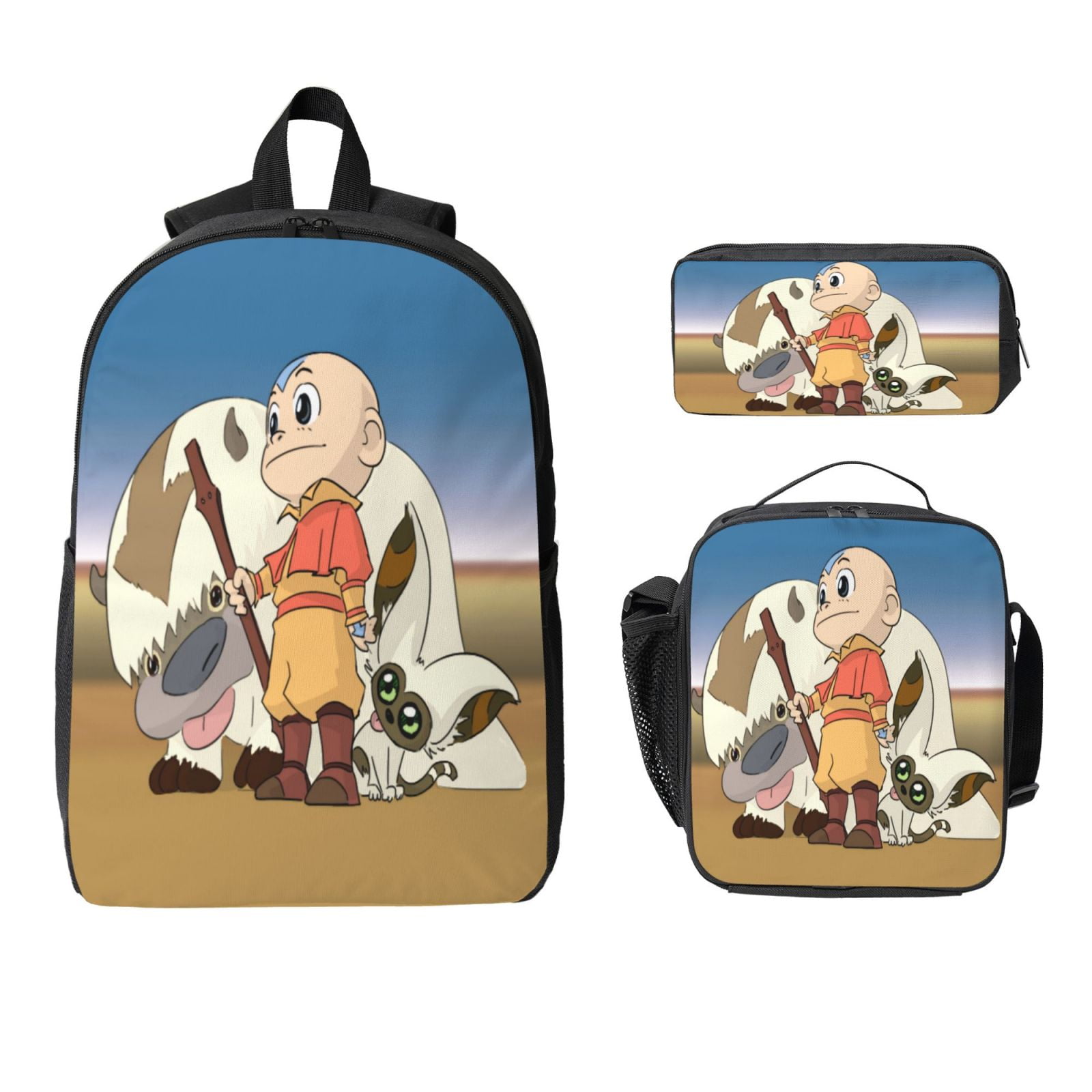 Avatar The Last Airbender 3-Piece Backpack Set - 17inch Casual Daypack ...