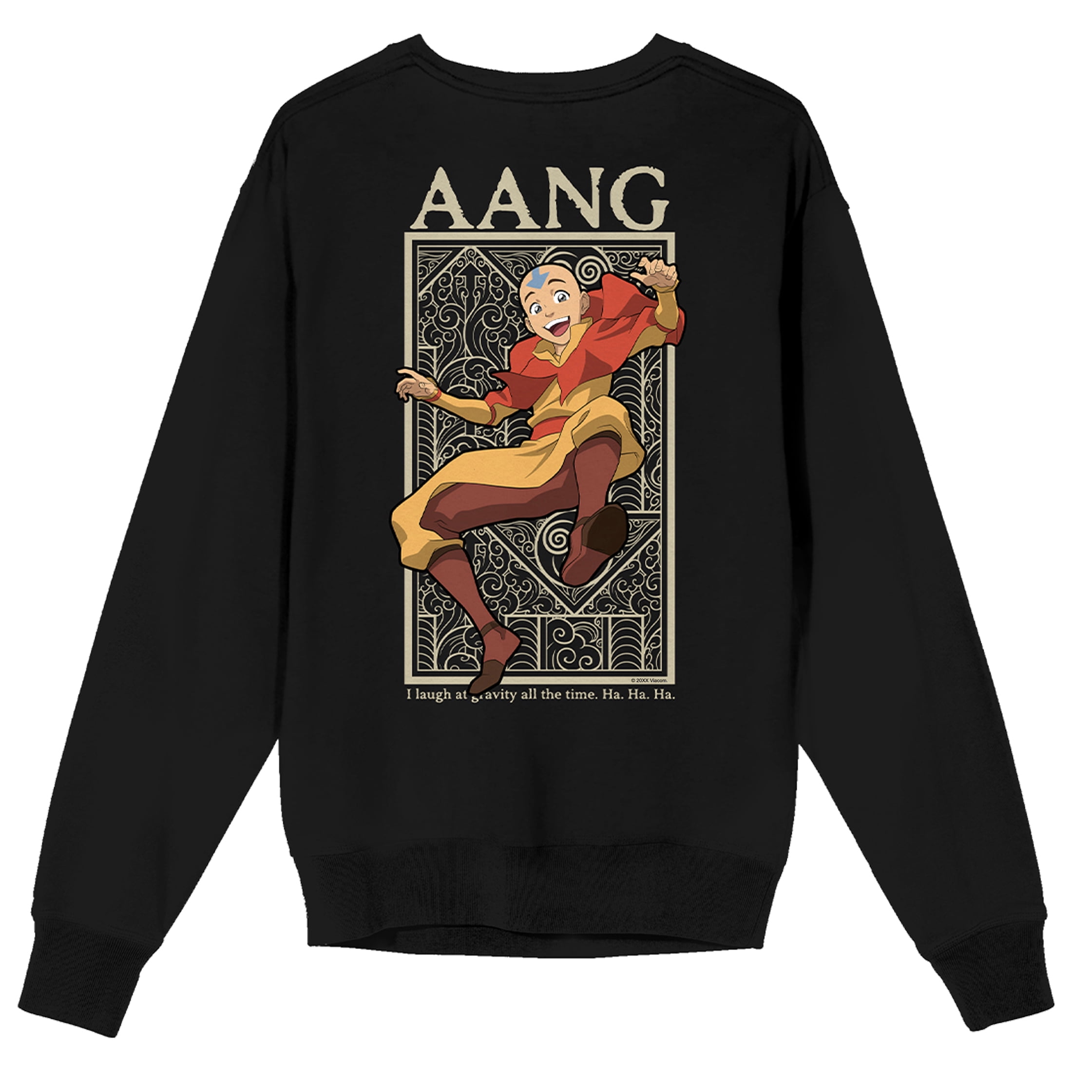 Avatar The Last Airbender Aang Air element Icon on Black Long Sleeve ...