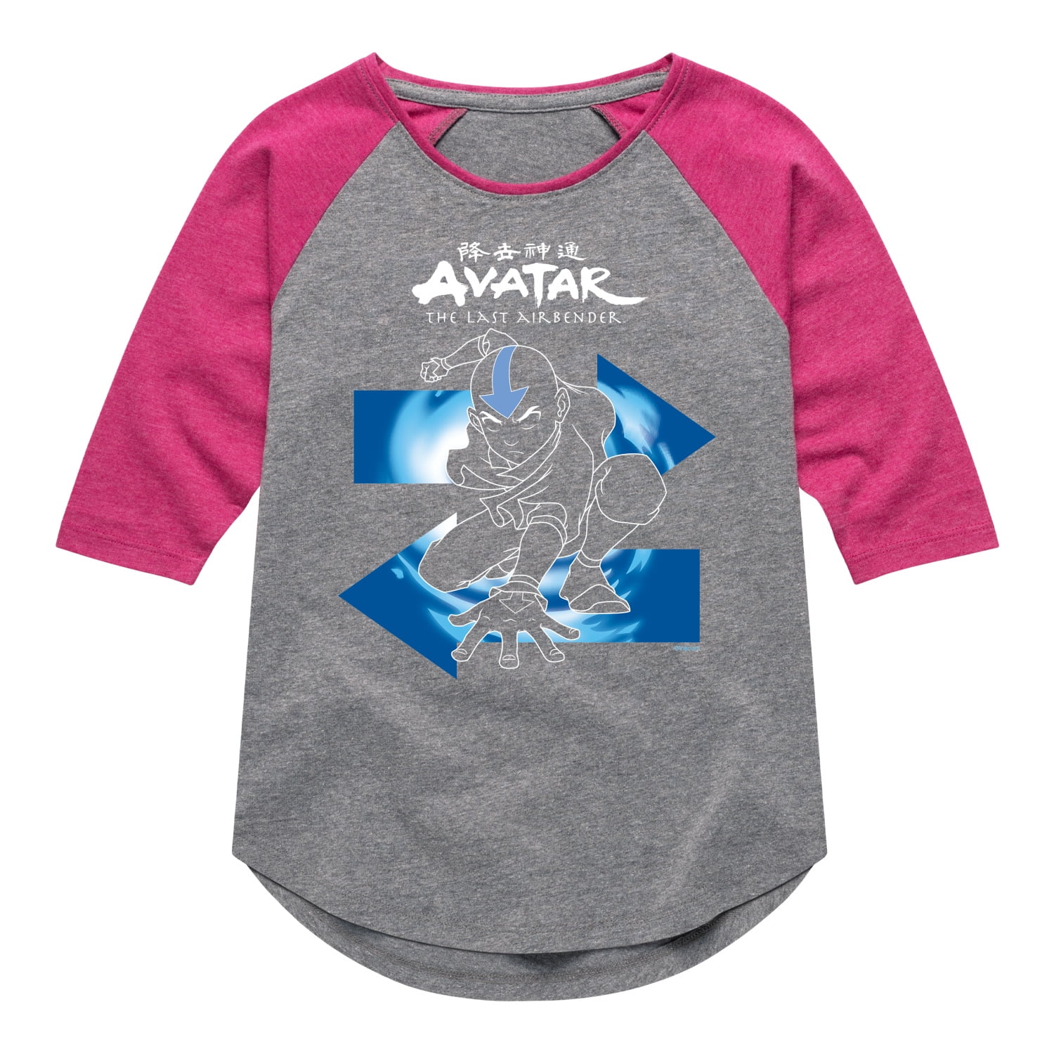 Avatar: The Last Airbender - Aang Arrows - Youth Girls Raglan Graphic T ...