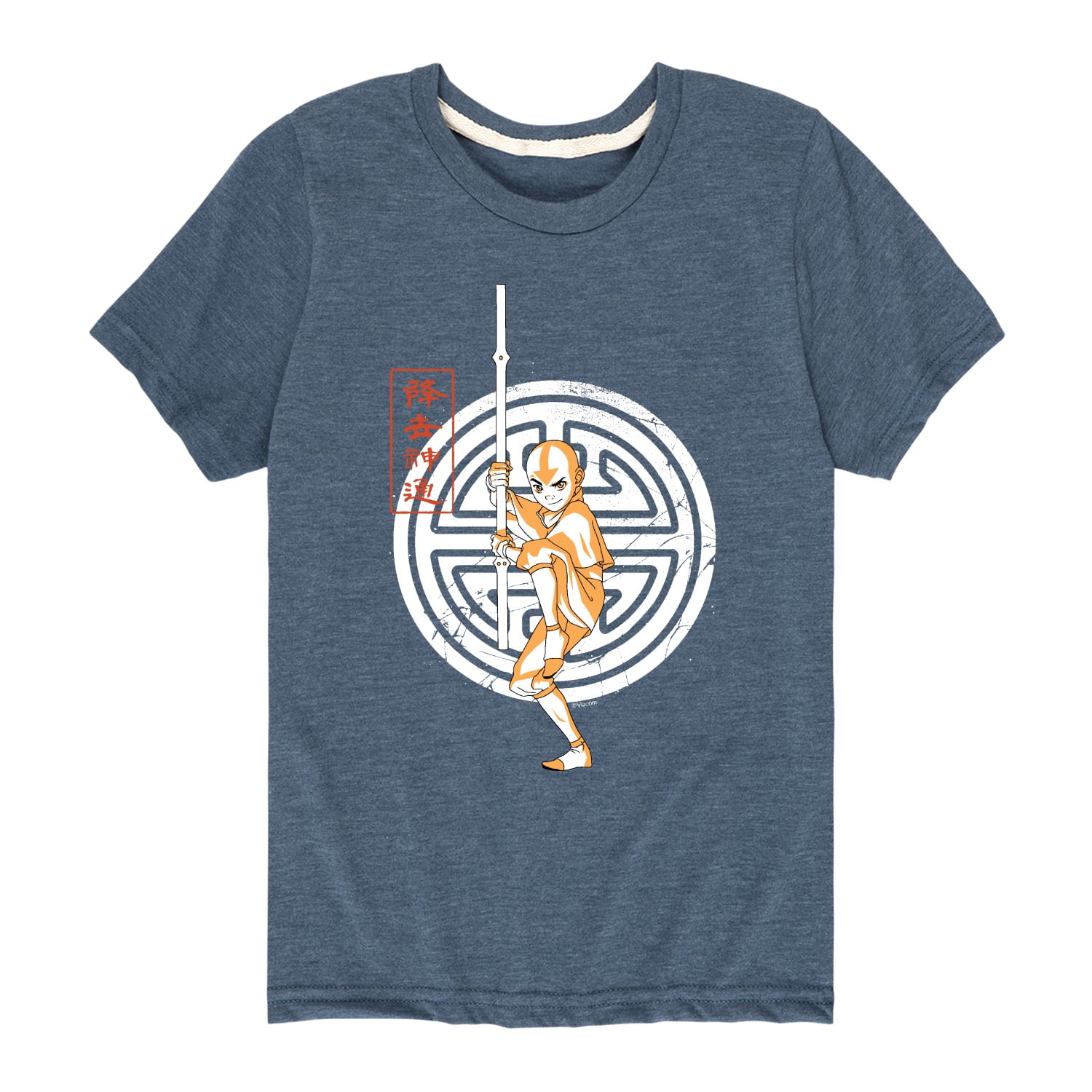 Avatar: The Last Airbender - Aang Crest - Youth Short Sleeve Graphic T ...