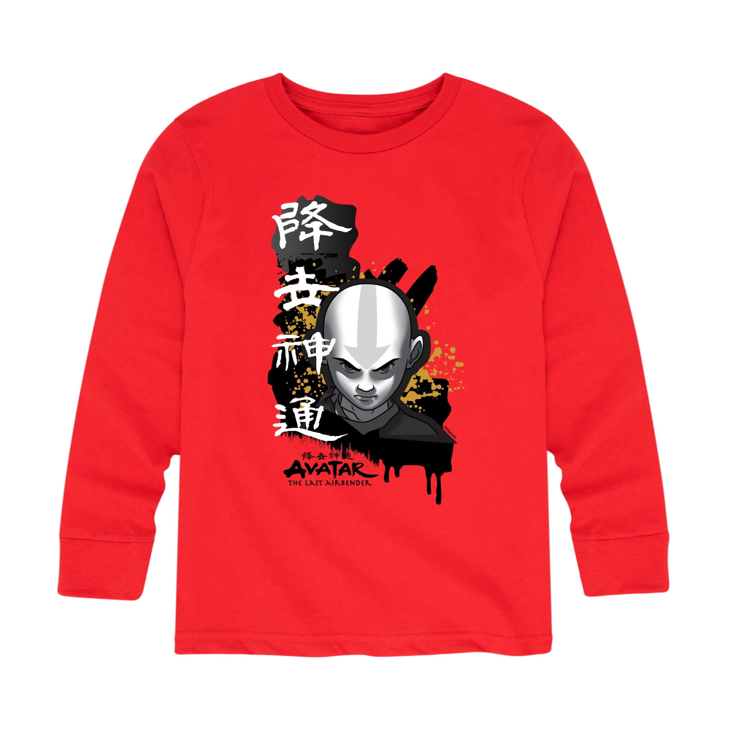 Avatar: The Last Airbender - Aang Ink Splatter - Youth Long Sleeve ...