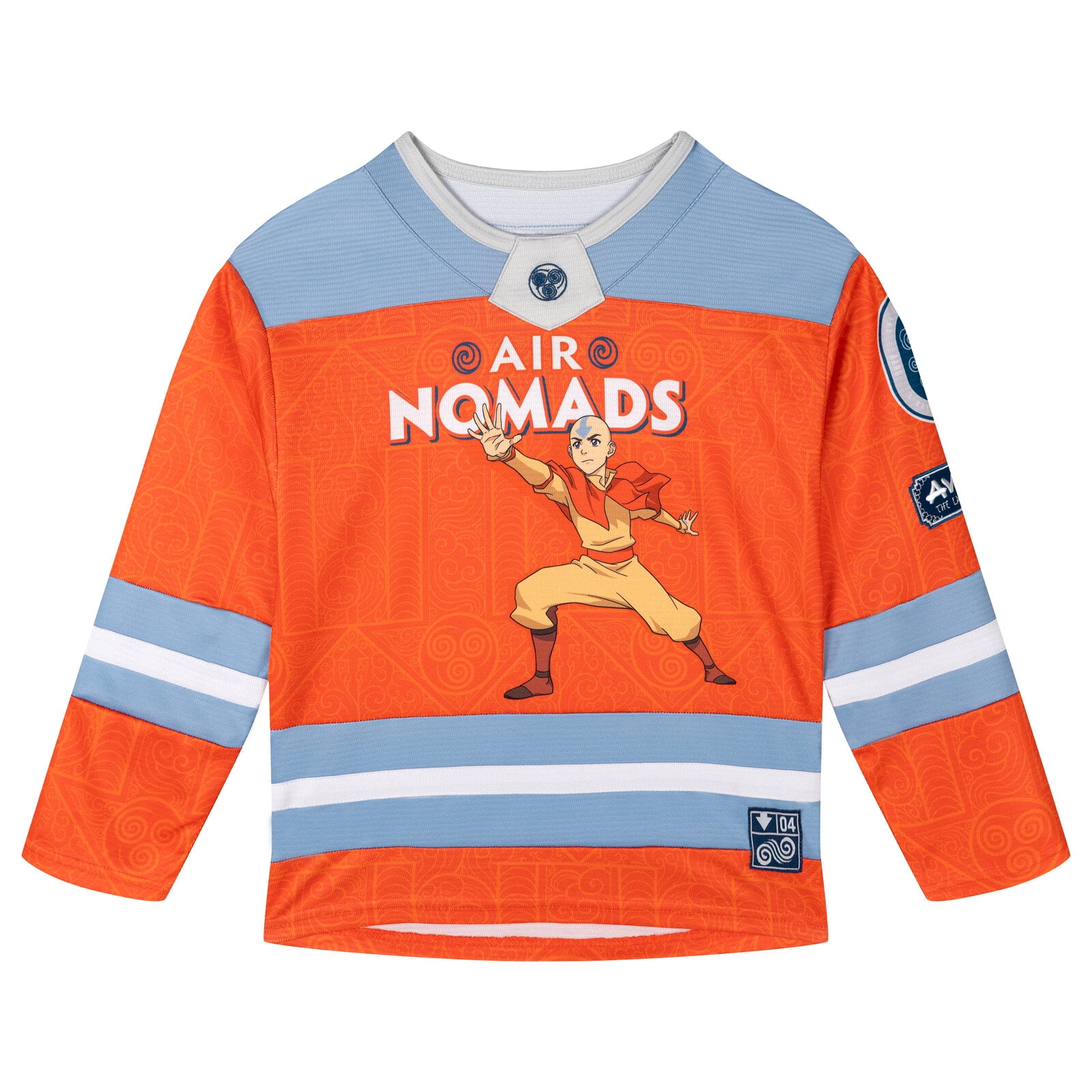 Avatar The Last Airbender Aang Mesh Hockey Jersey Long Sleeve T-Shirt ...