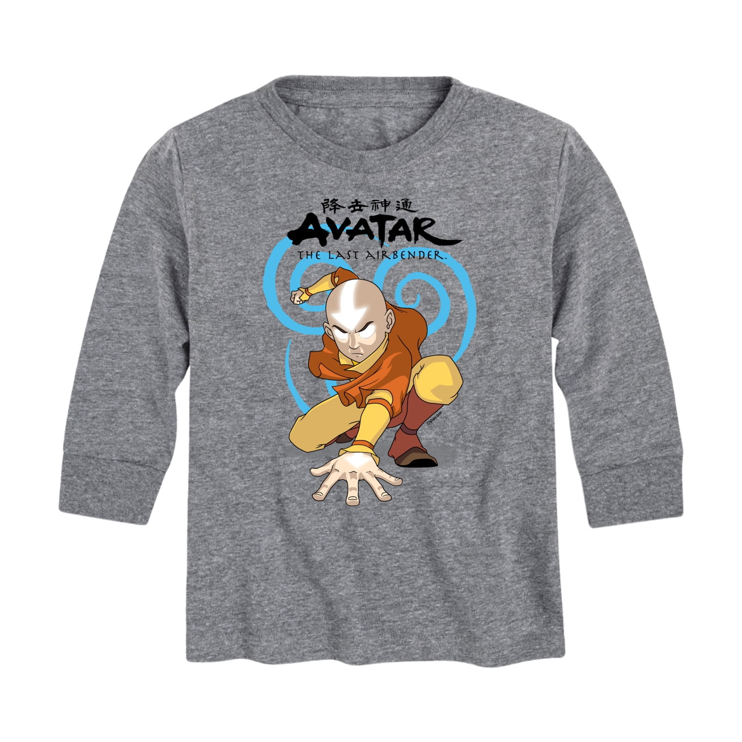 Avatar - The Last Airbender - Aang Swirl - Youth Long Sleeve Graphic T ...