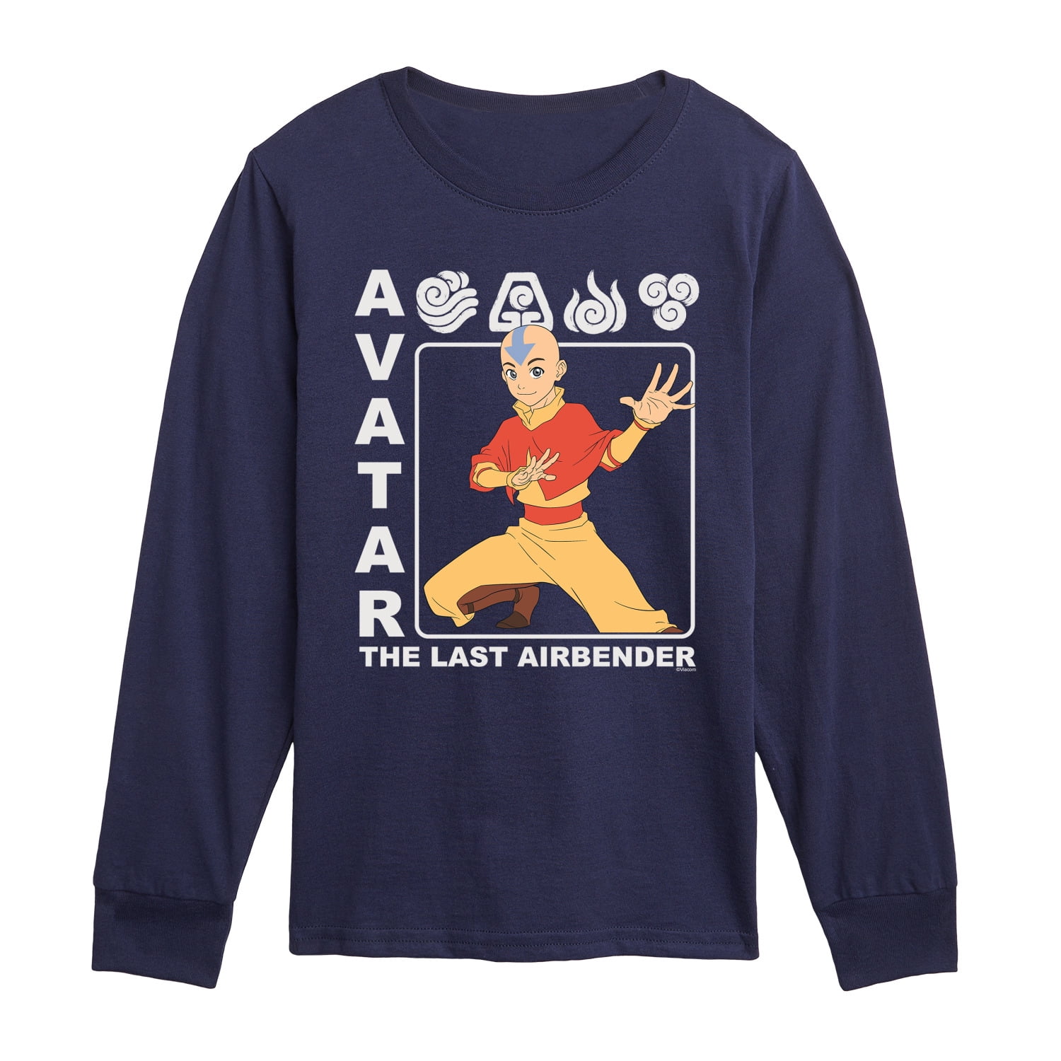 Avatar - The Last Airbender - Aang - Youth Boys Long Sleeve Graphic T ...