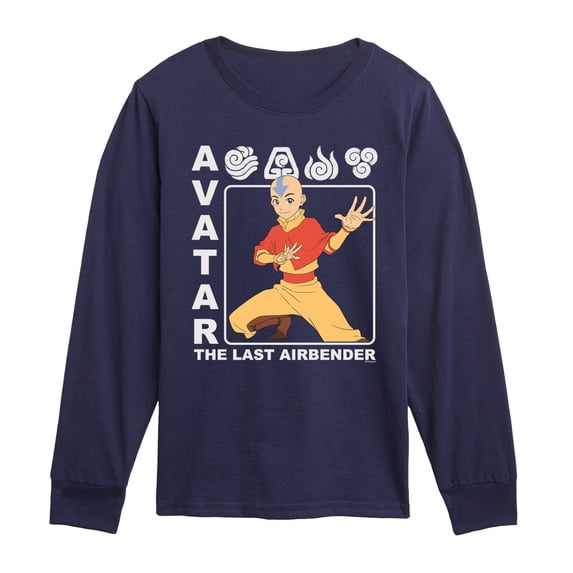 Avatar - The Last Airbender - Aang - Youth Boys Long Sleeve Graphic T ...