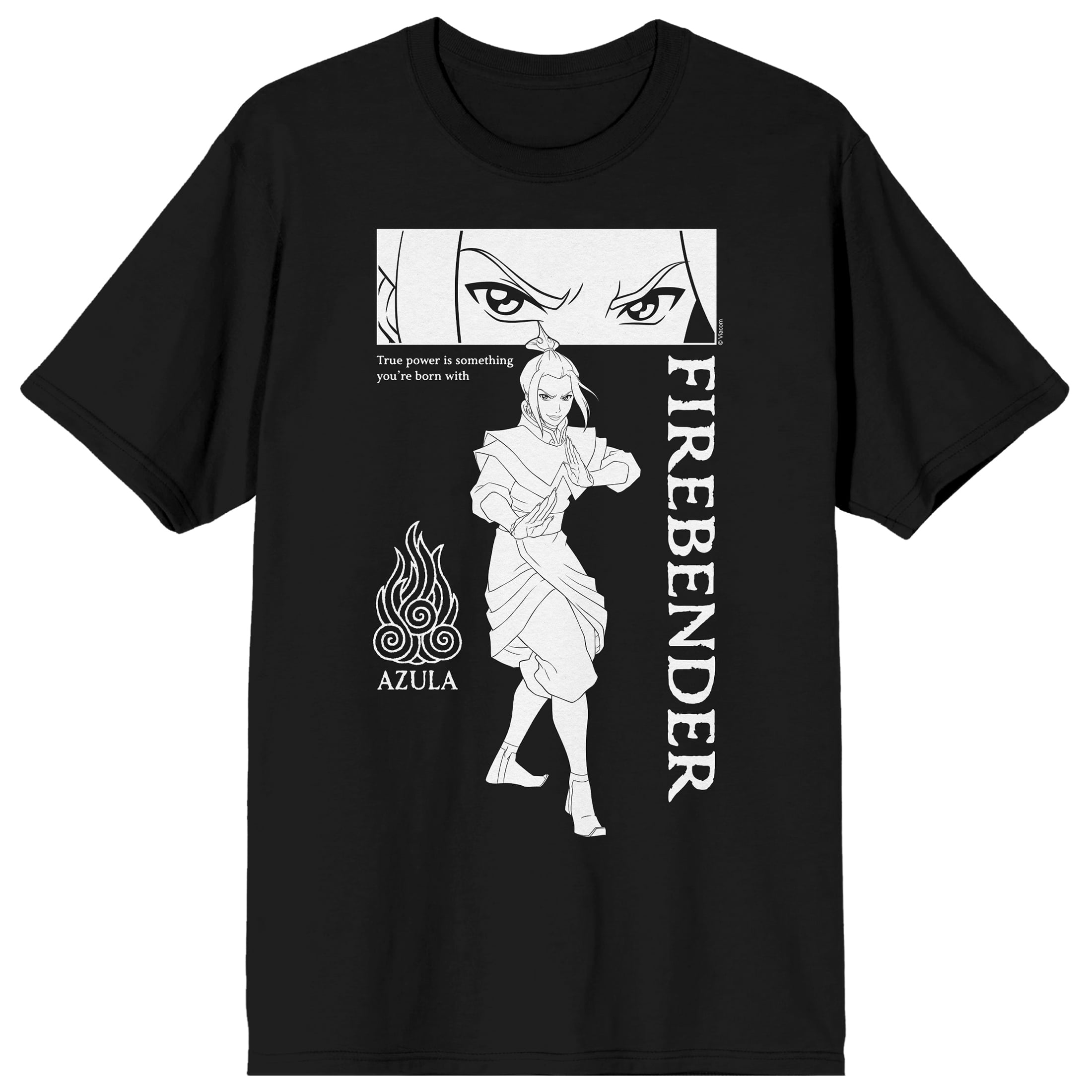 Avatar The Last Airbender Azula Firebender on Black Short Sleeve Adult ...