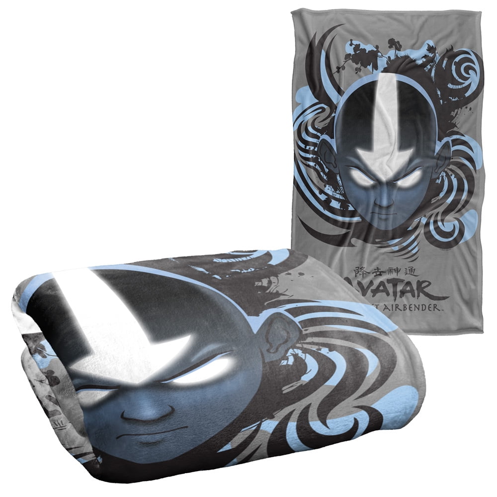 Avatar The Last Airbender Blanket, 36"x58" Airbender Blue and Black ...
