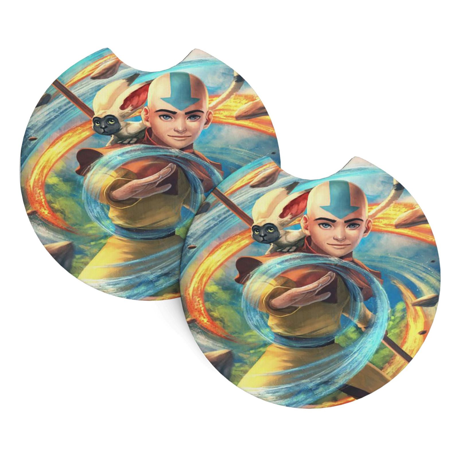 Avatar The Last Airbender Car Coasters For Cup Holders, 2 Pack Non-Slip ...