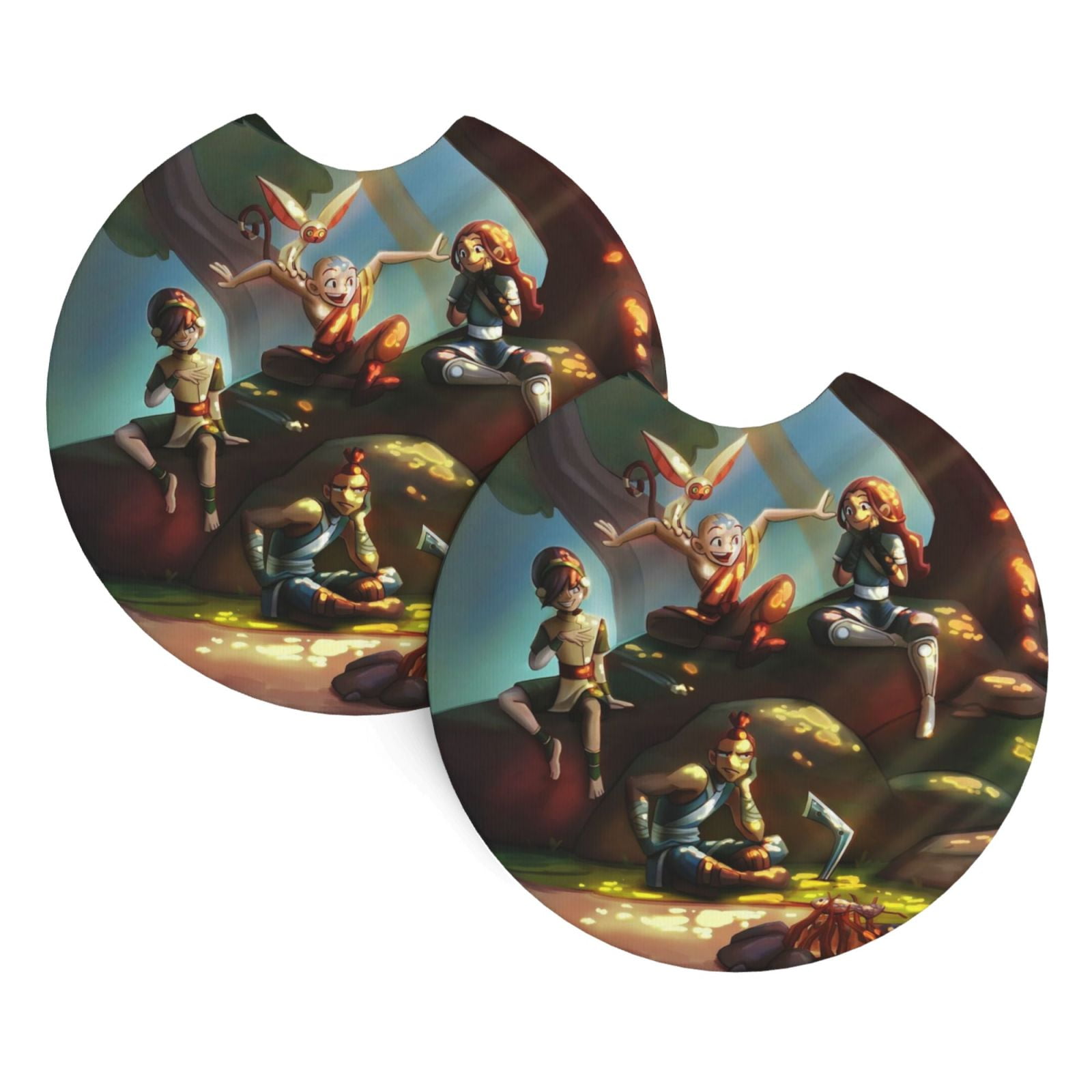 Avatar The Last Airbender Car Coasters For Cup Holders, 2 Pack Non-Slip ...