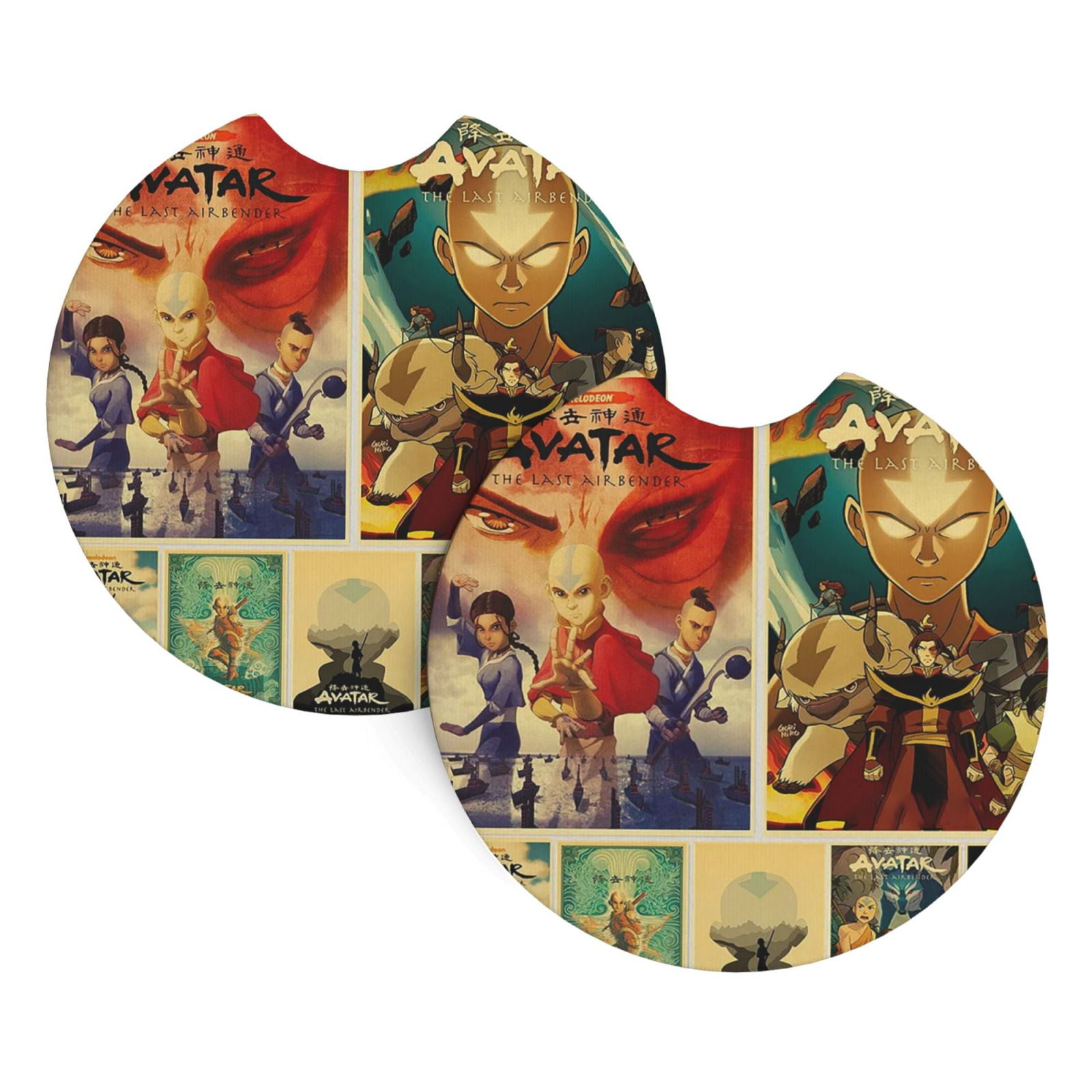 Avatar The Last Airbender Car Coasters For Cup Holders, 2 Pack Non-Slip ...