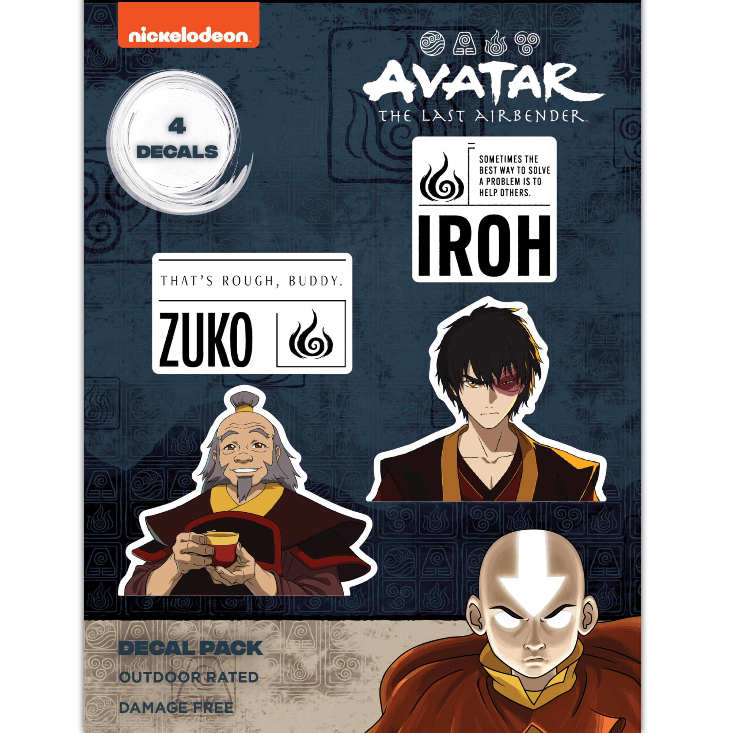 Avatar The Last Airbender Decals - Set of 4 Zuko, Iroh Anime Vinyl ...