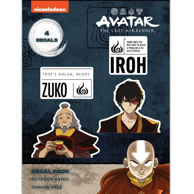 Avatar The Last Airbender Decals - Set of 4 Zuko, Iroh Anime Vinyl ...