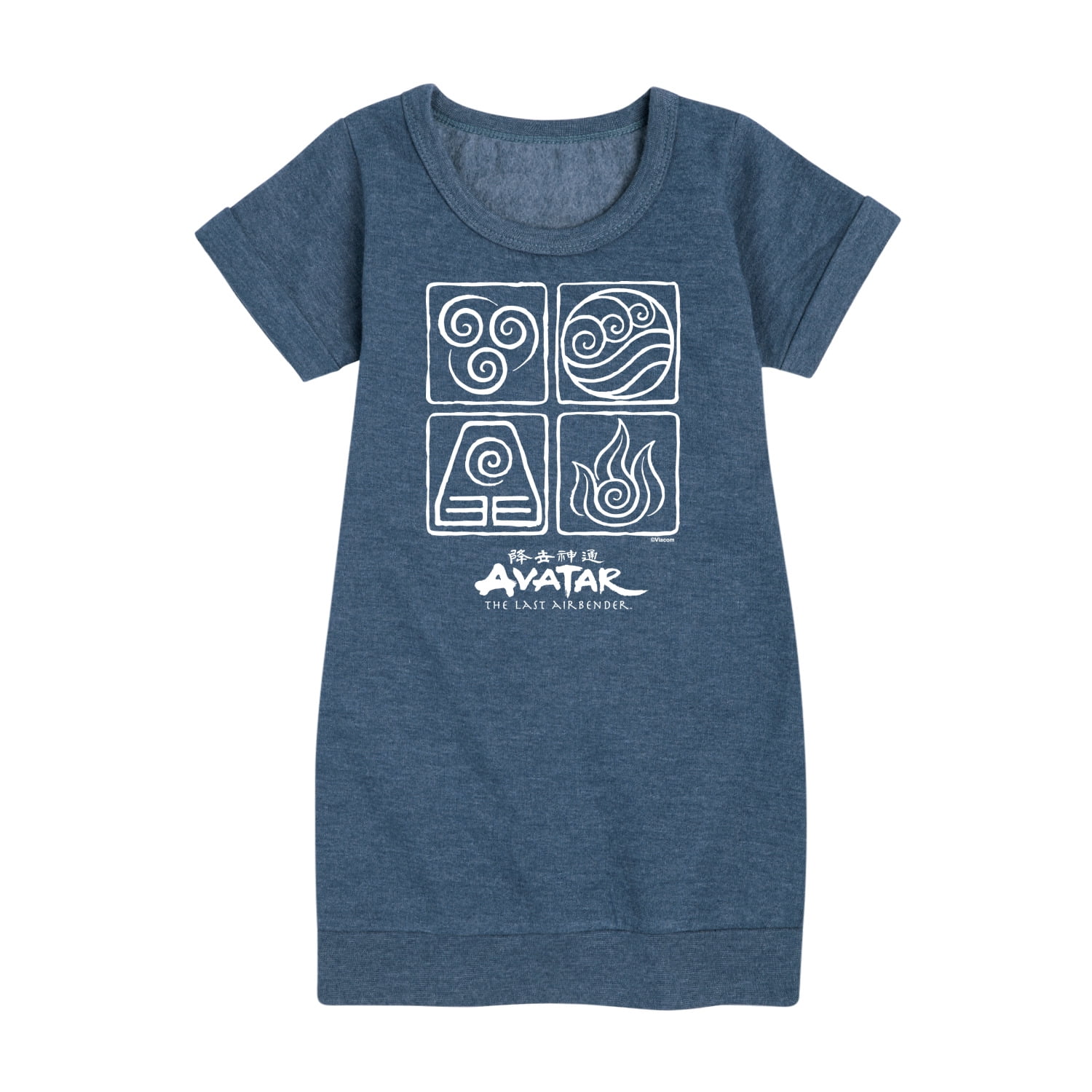 Avatar: The Last Airbender - Four Elements Inverse - Youth Girls Fleece ...