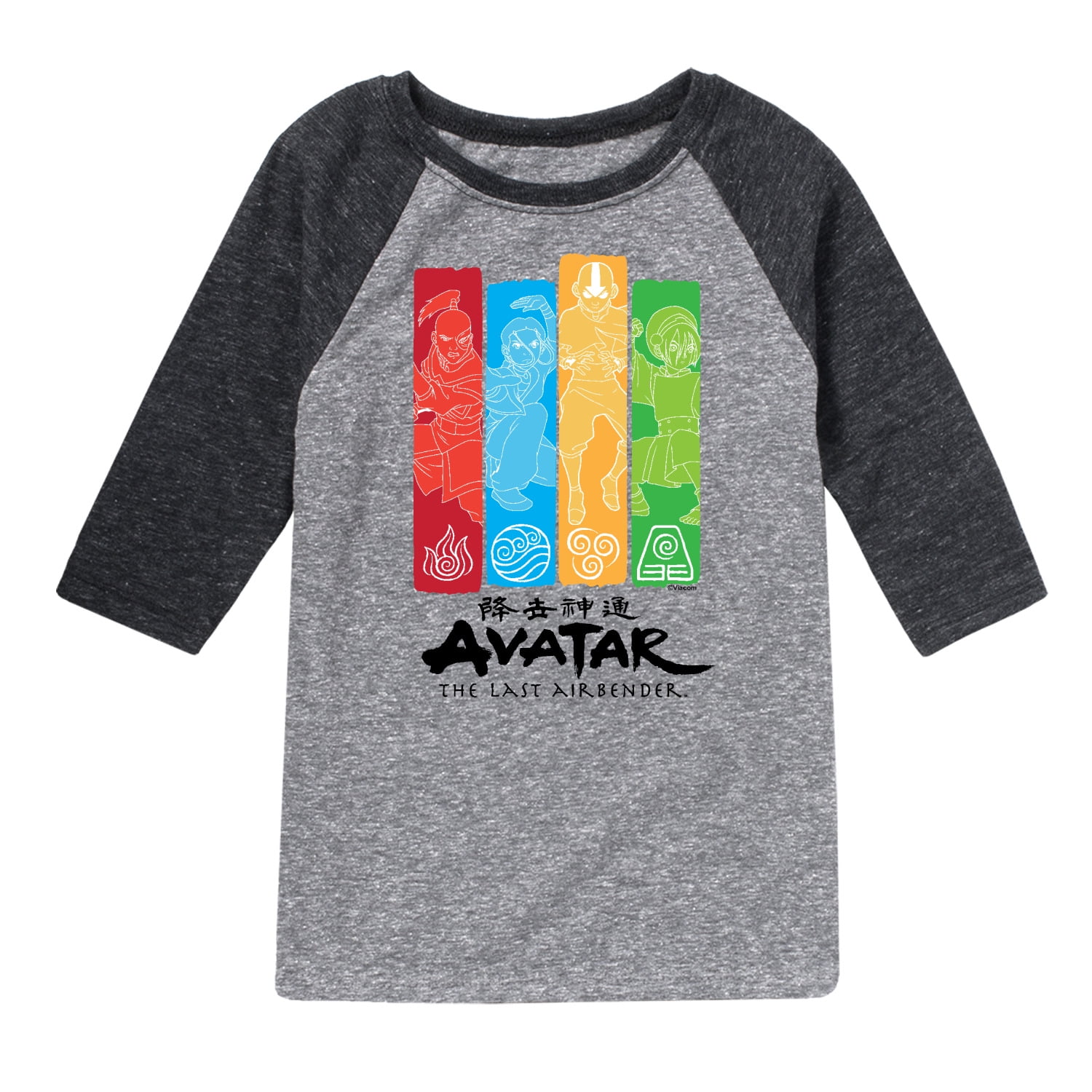 Avatar: The Last Airbender - Four Nations - Youth Raglan Graphic T ...