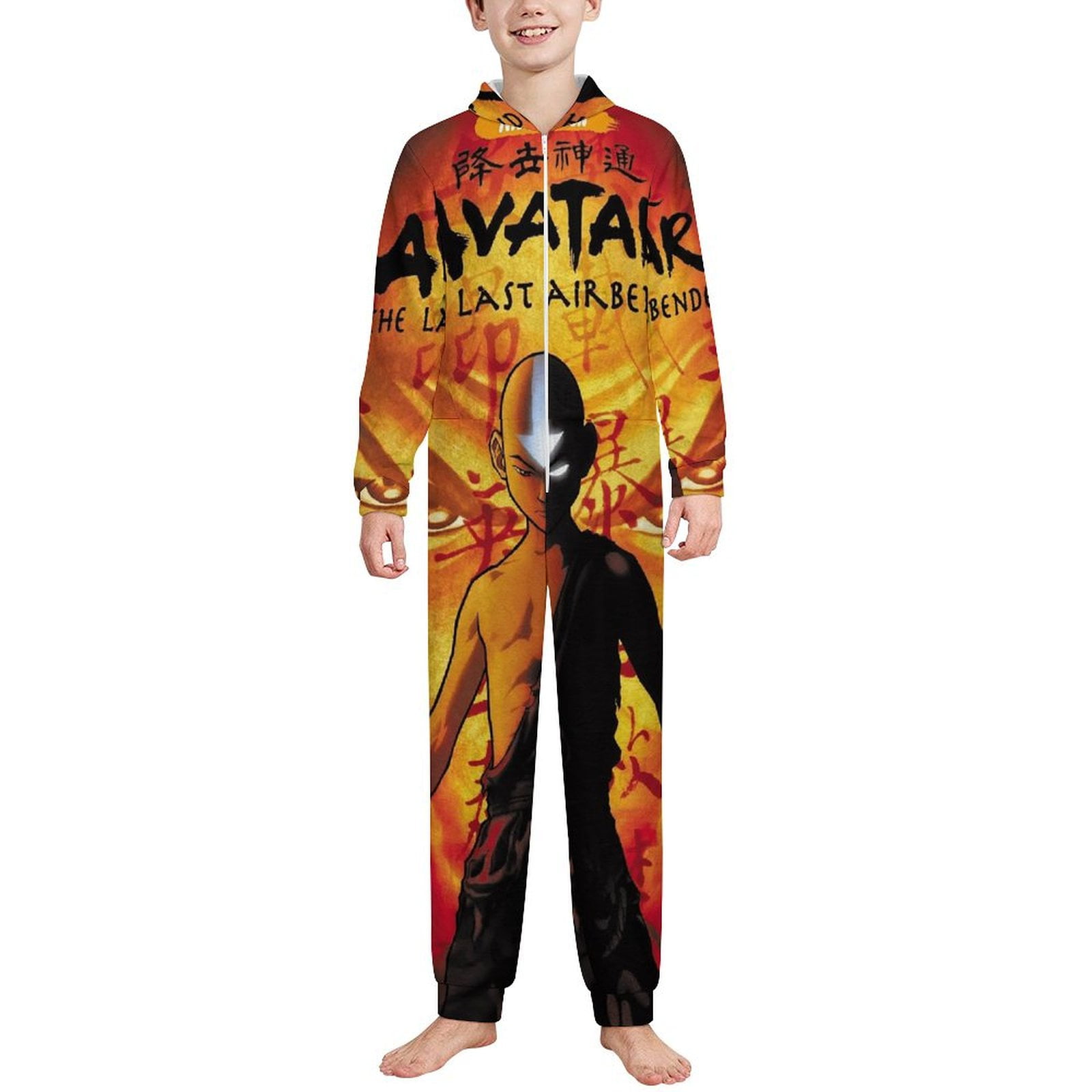 Avatar The Last Airbender Kids Pajamas One Piece Hooded Union Suit ...