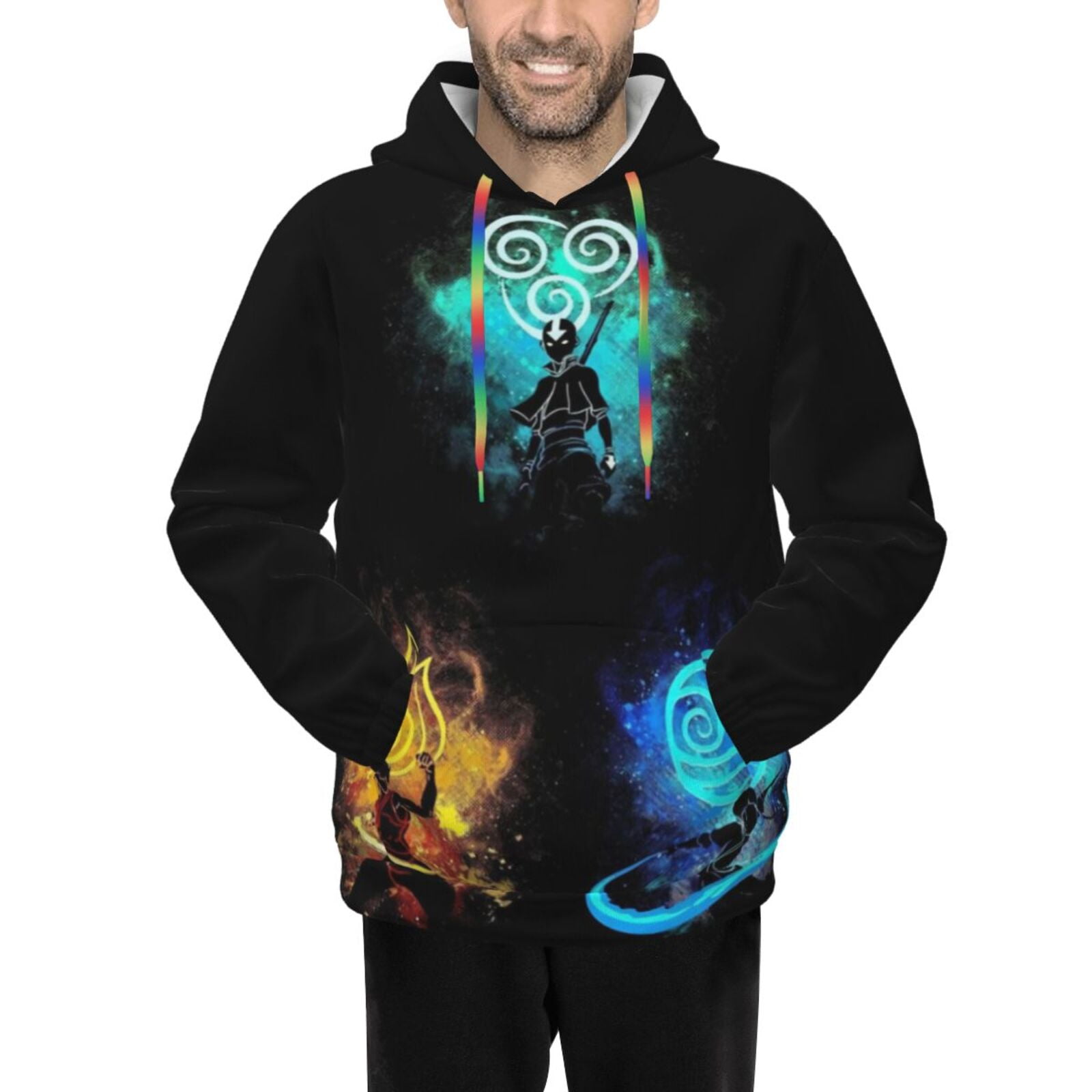 Avatar The Last Airbender Men's Hoodie Novelty Pattern Adult Hooded ...