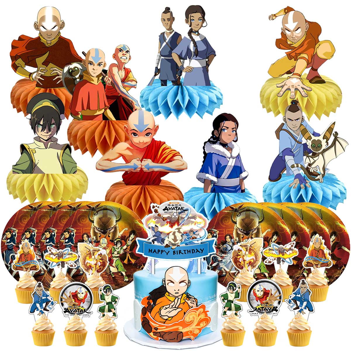 Avatar The Last Airbender Party Supplies Decor Plates Fans Decorations ...
